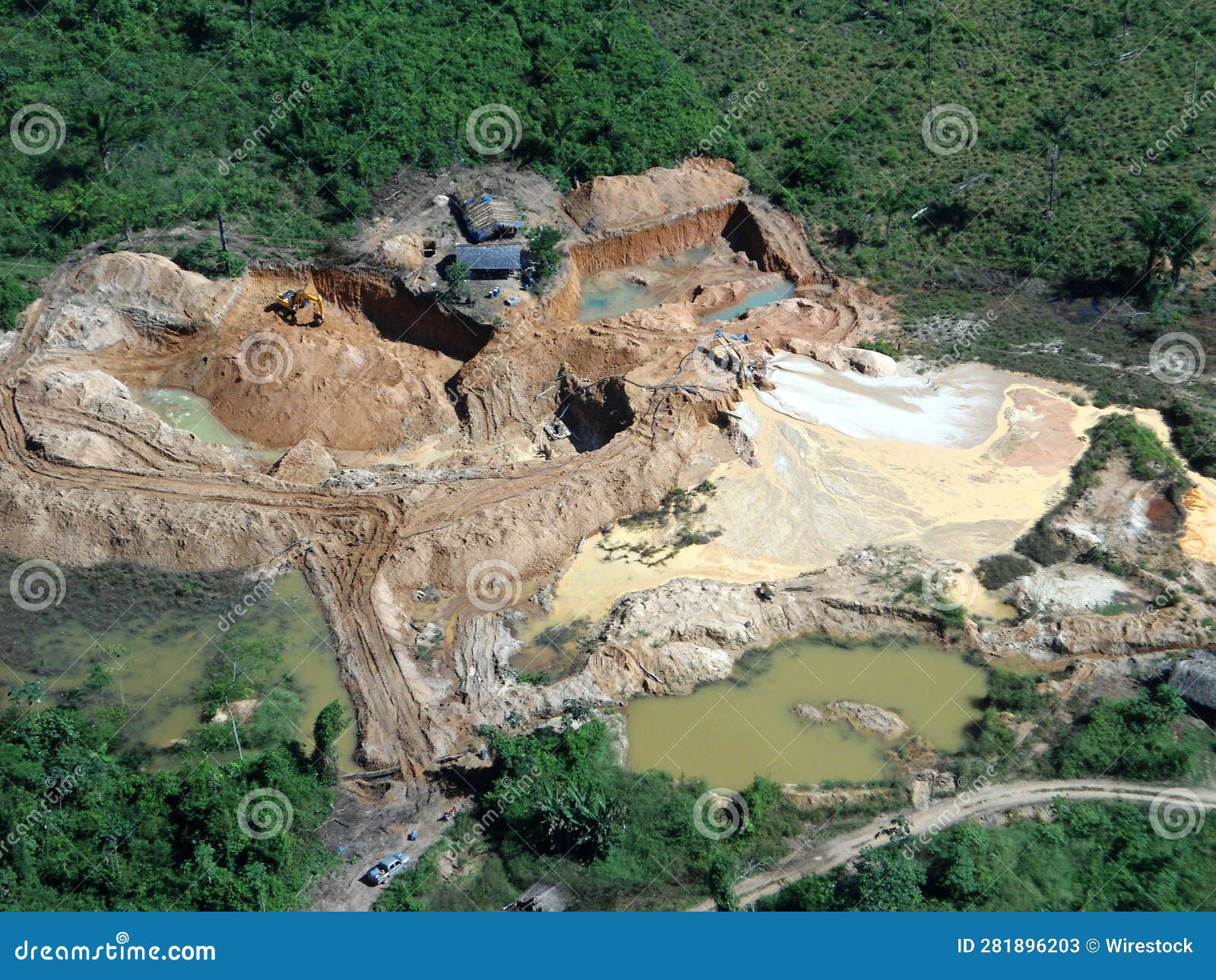 Illegal Gold Mining Ravaging the Amazon: Aerial View of Environmental Devastation Stock Image ...