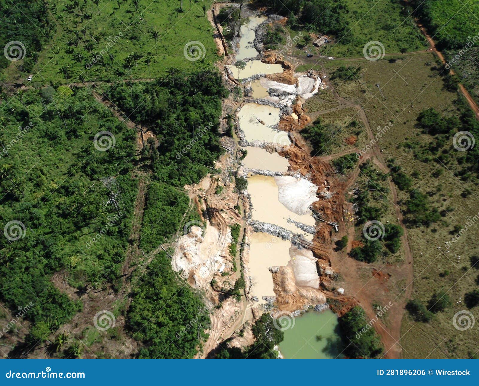 Illegal Gold Mining Ravaging the Amazon: Aerial View of Environmental ...