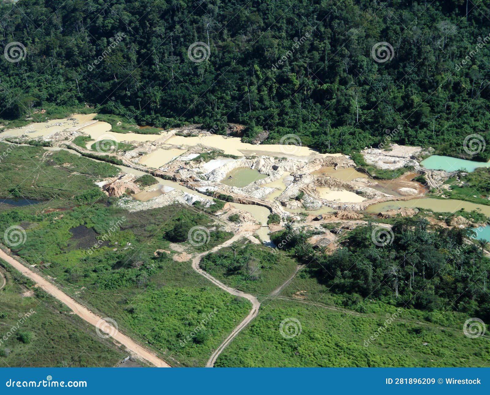 Illegal Gold Mining Ravaging the Amazon: Aerial View of Environmental ...