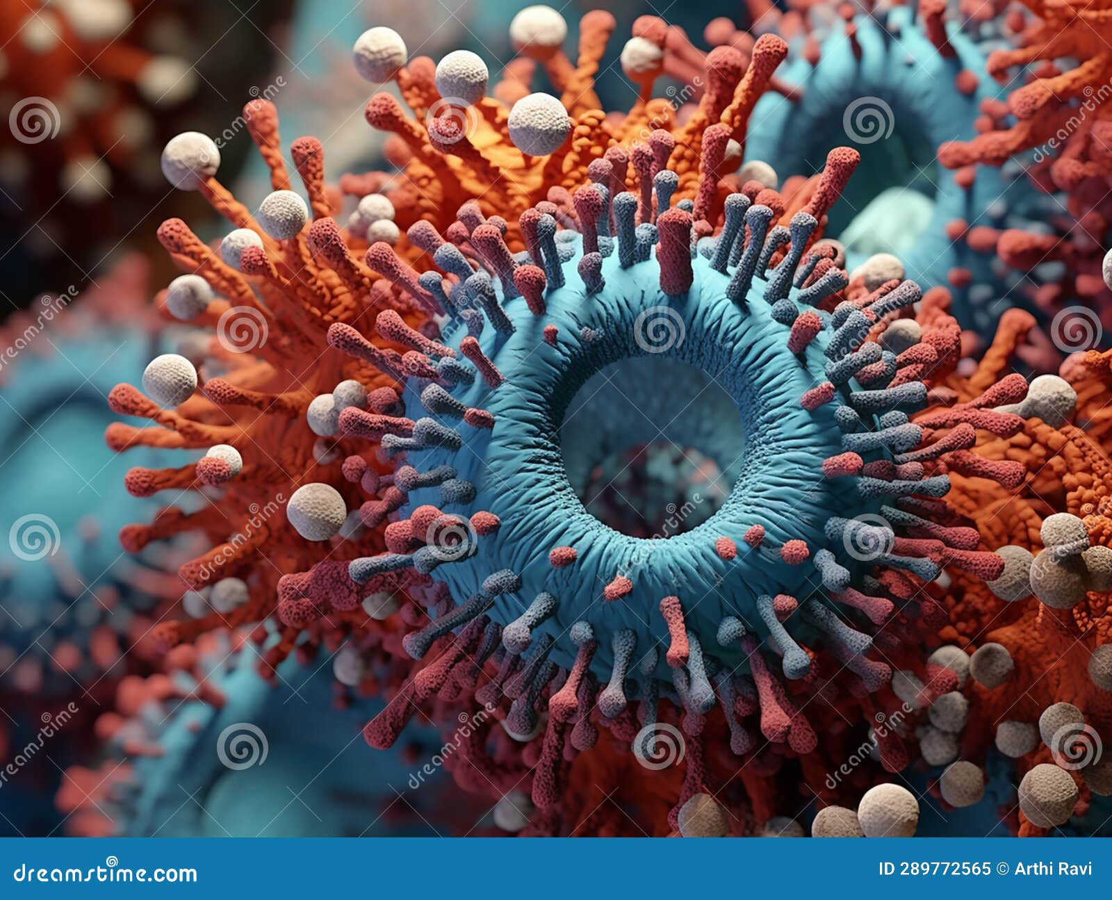 Influenza a Virus Microscopic View Stock Illustration - Illustration of ...