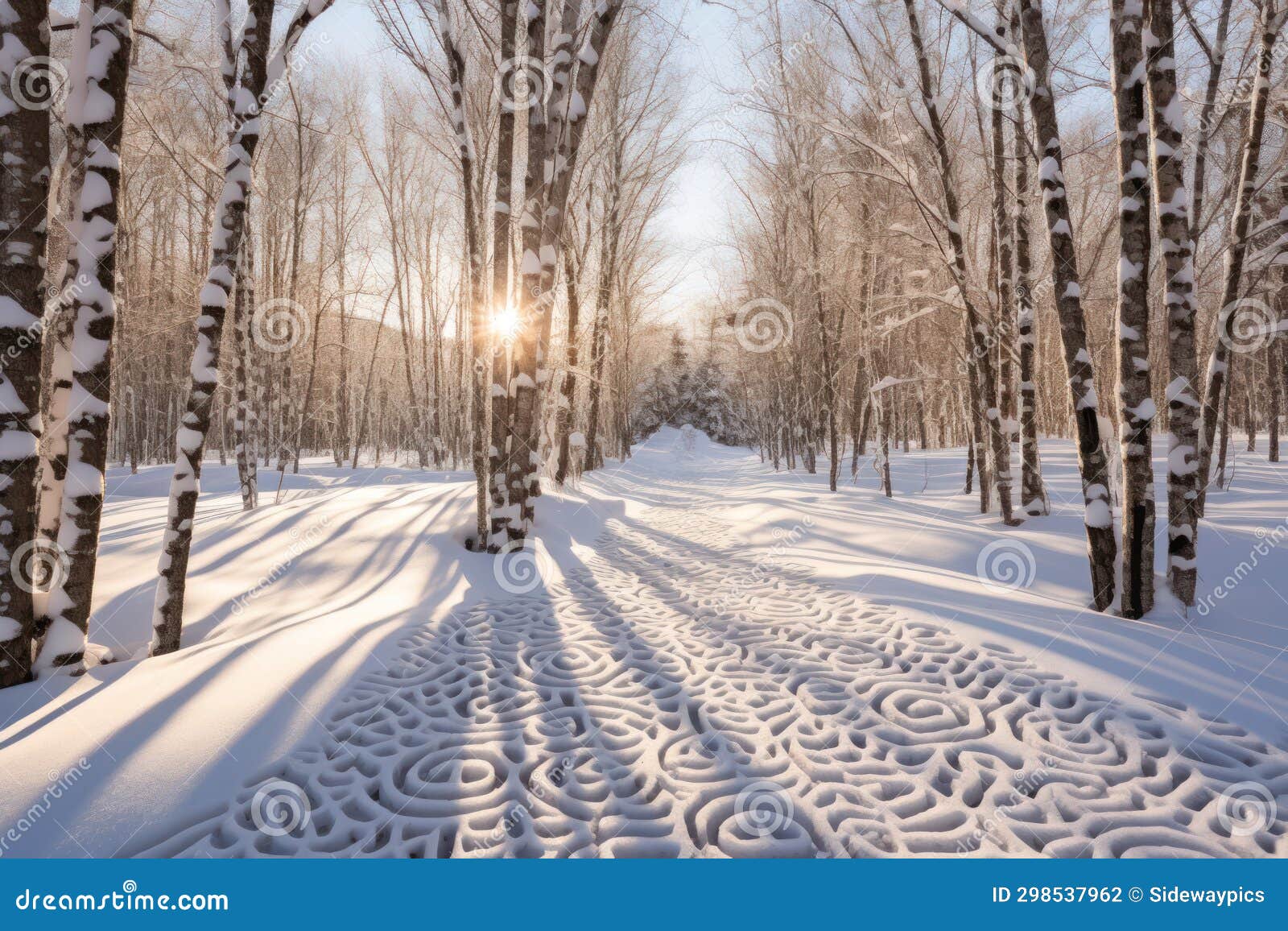 Ski Trail Patterns - Generative AI Stock Illustration - Illustration of ...