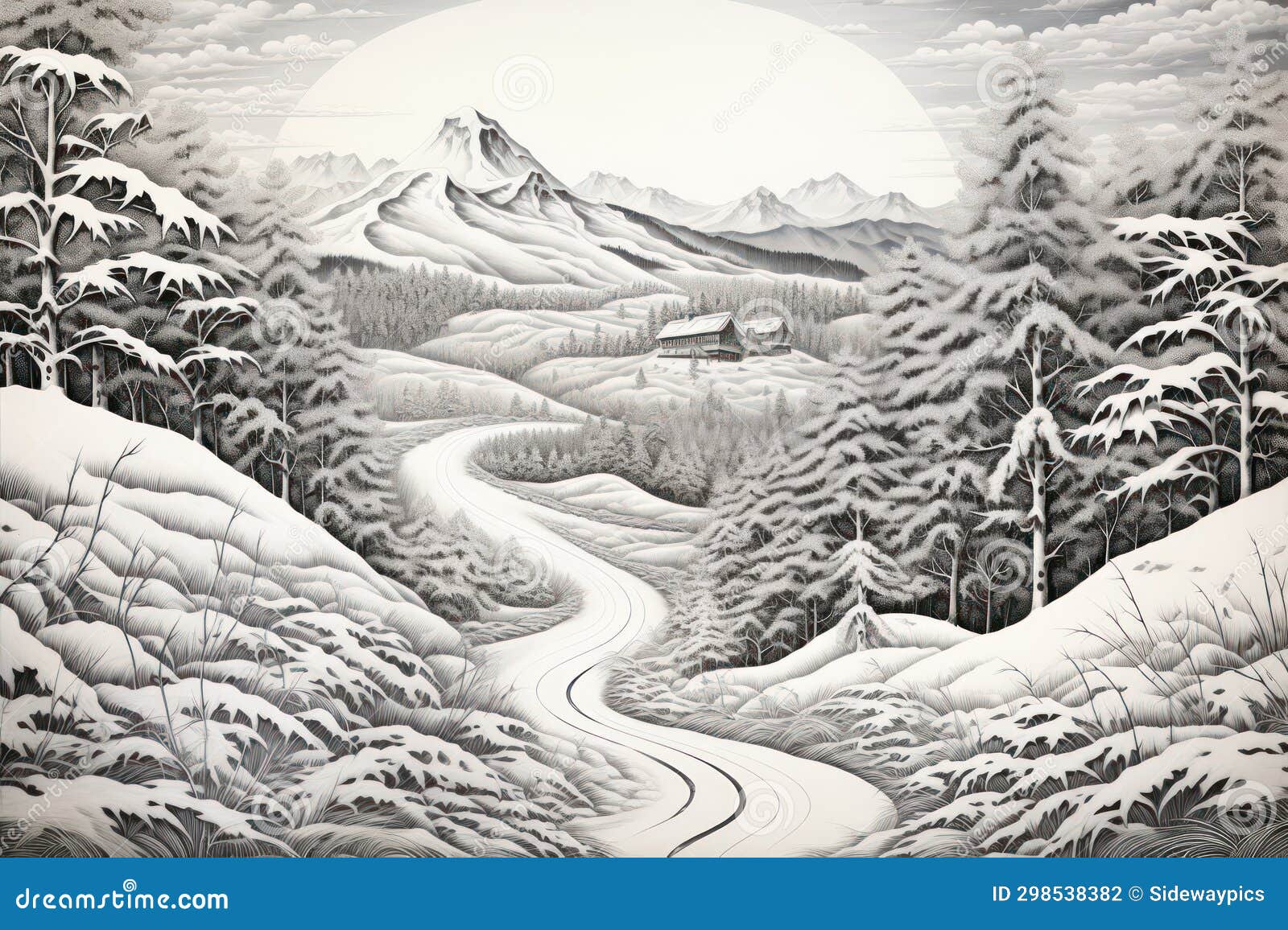 Ski Trail Patterns - Generative AI Stock Illustration - Illustration of ...