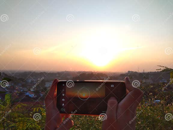 Capture the Scenery Using a Cellphone Camera Stock Photo - Image of ...