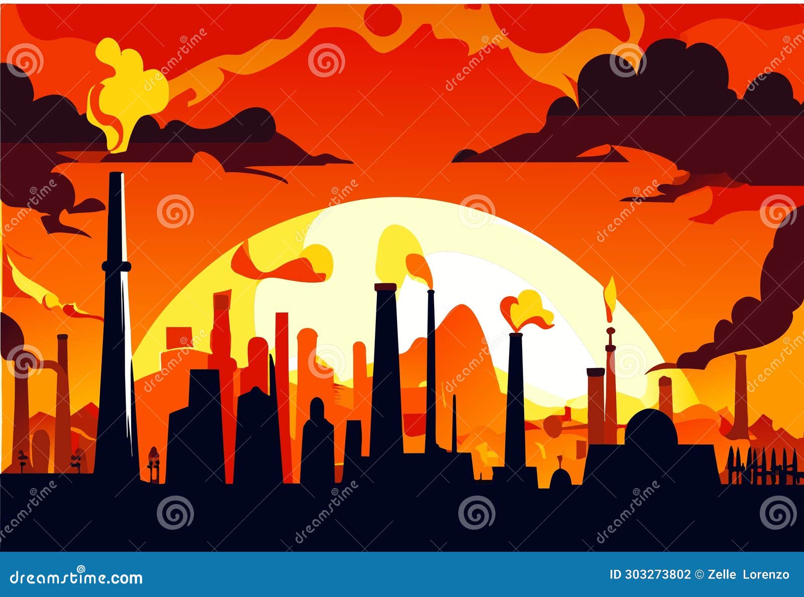 Environmental Dystopia Vector Stock Illustration - Illustration of ...