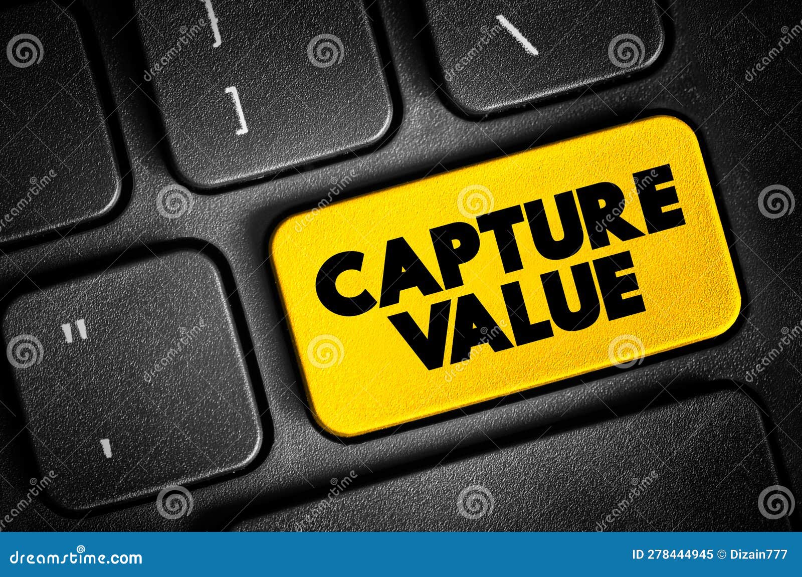 Capture Value Text Button on Keyboard, Concept Background Stock Image ...