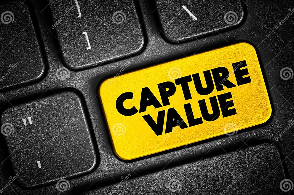 Capture Value Text Button on Keyboard, Concept Background Stock Image ...