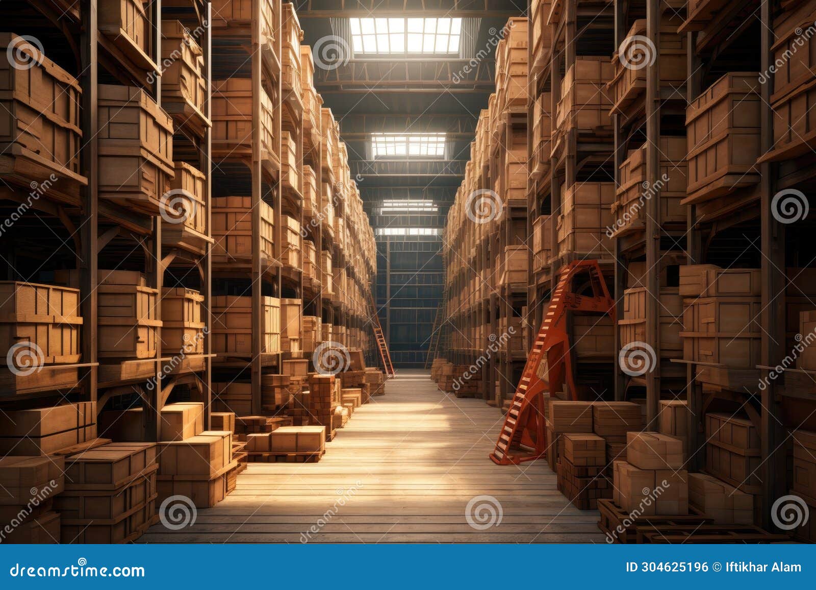 Capture of a Vast Storage Facility Bustling with Numerous Boxes ...