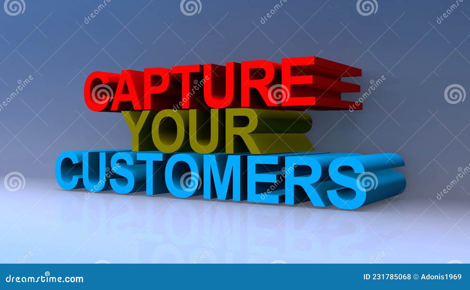 Capture Your Customers on Blue Stock Illustration - Illustration of ...