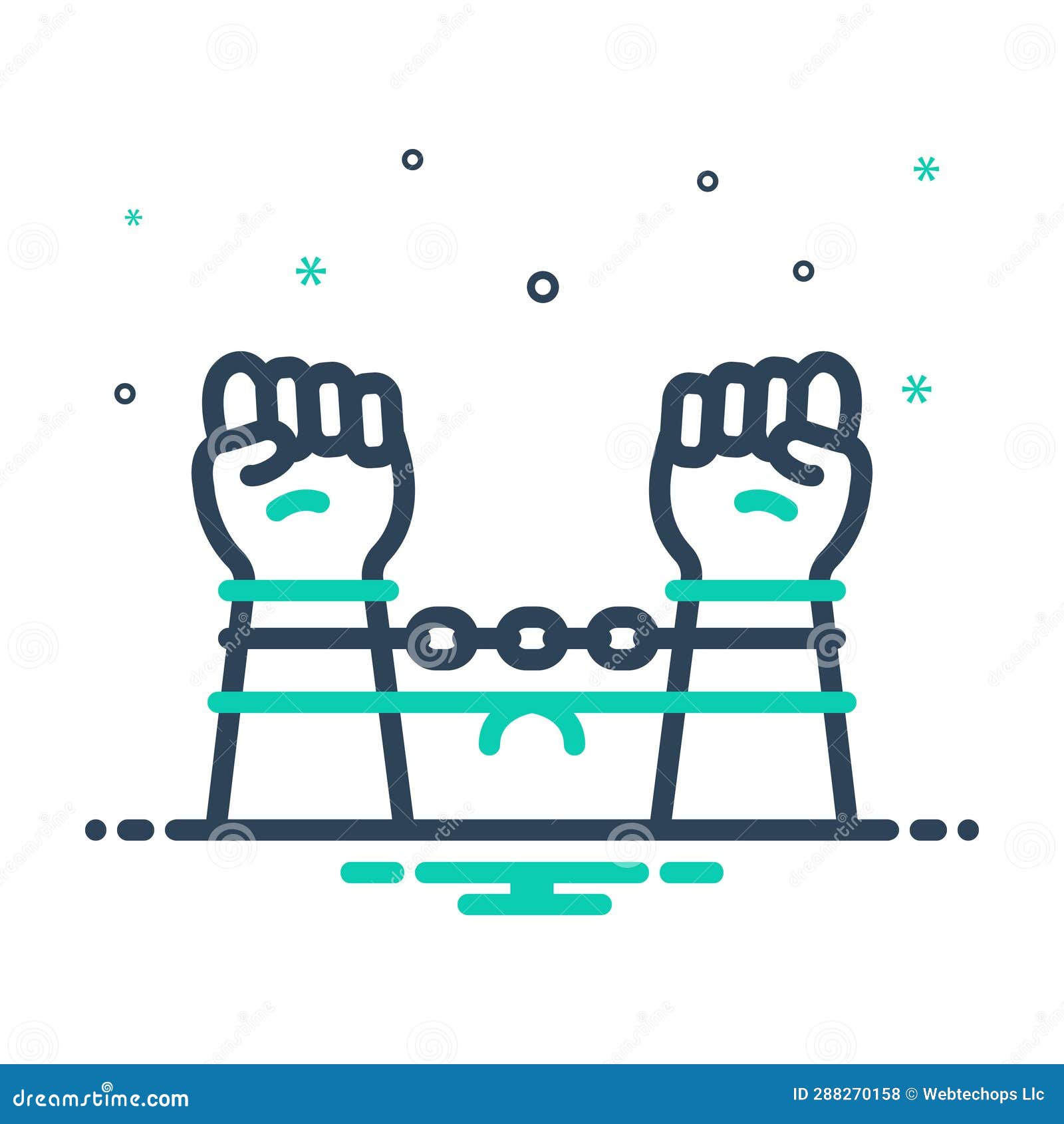 Mix Icon for Captured, Handcuff and Slavery Stock Vector - Illustration ...