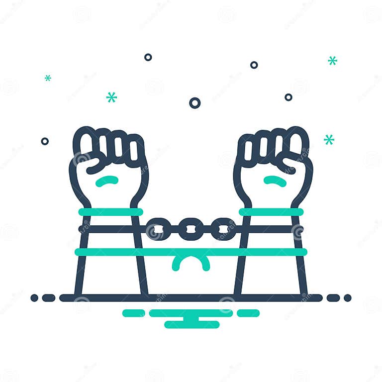 Mix Icon for Captured, Handcuff and Slavery Stock Vector - Illustration ...