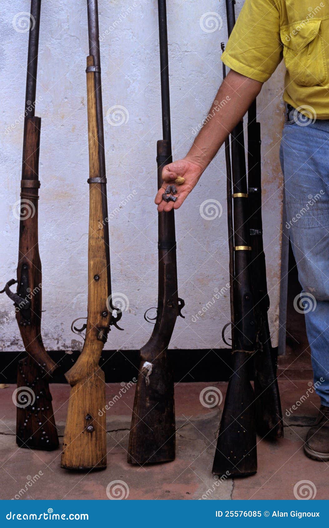 Captured Poachers Guns in Mozambique. Editorial Image - Image of person ...