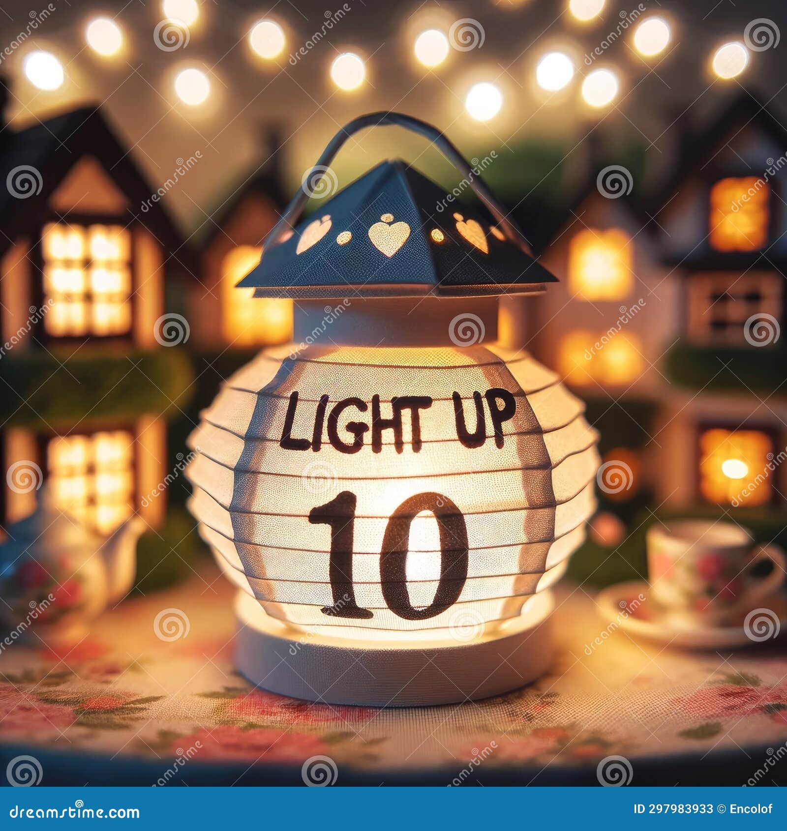 Twilight Tea Party with Light Up 10 Lantern Stock Illustration ...