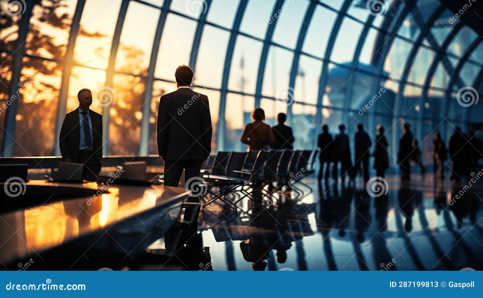 Capturing the Atmosphere of People Waiting at the Airport. Generative ...