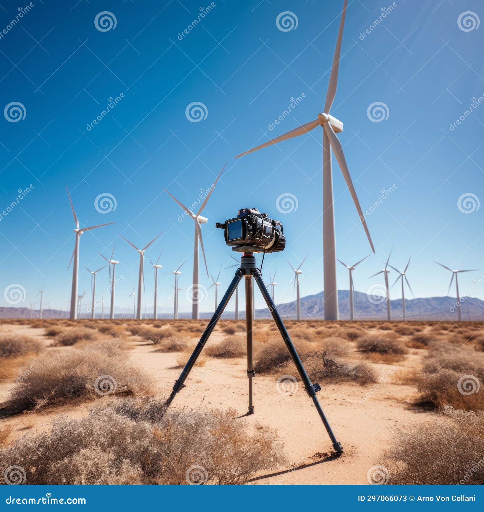 Capturing the Breeze: Camera and Turbines Harmony in Prairie Stock ...