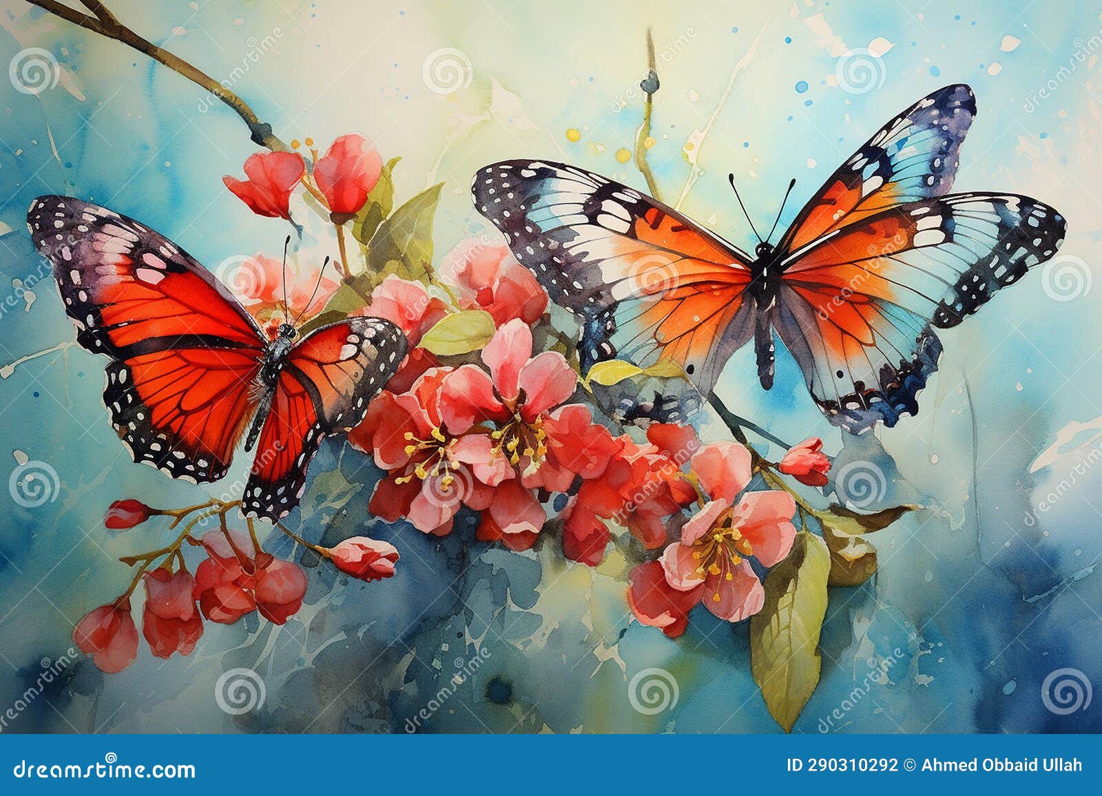 Capturing Butterflies on the Canvas with Watercolors. Generative by Ai ...