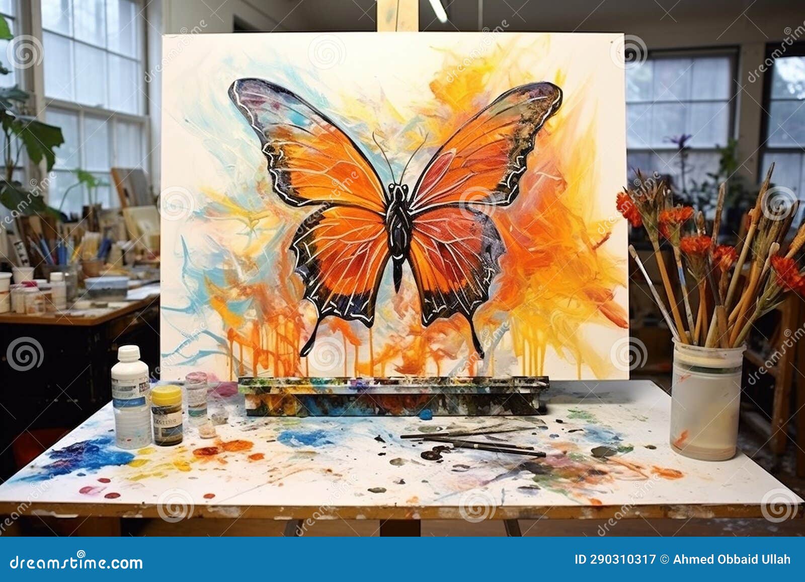 Capturing Butterflies on the Canvas with Watercolors. Generative by Ai ...