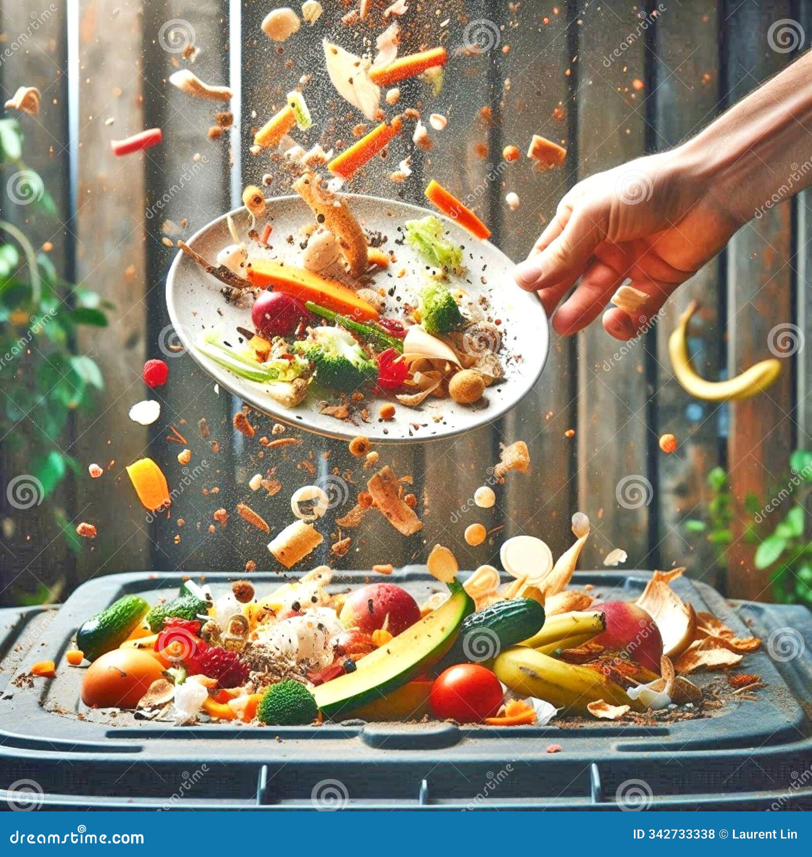 Throwing Leftover Food in Waste Management is Important Stock ...