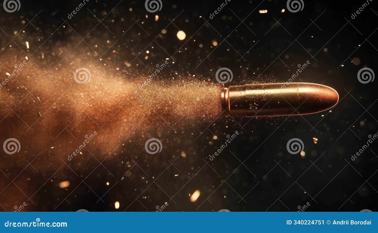 Capturing the Moment: a Bullet in Motion. Stock Illustration ...