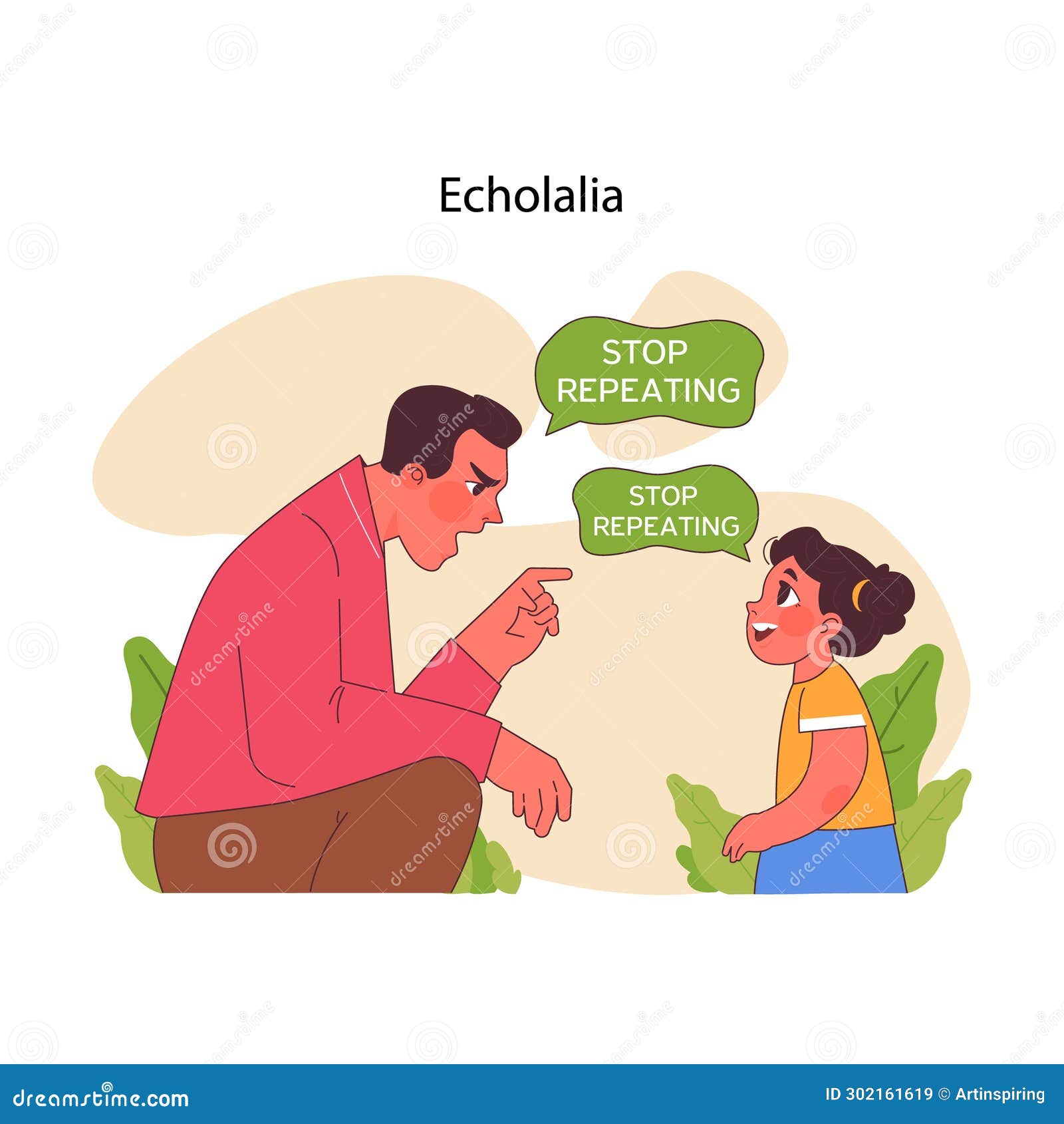 Capturing a Moment of Echolalia. Flat Vector Illustration. Stock Vector - Illustration of ...