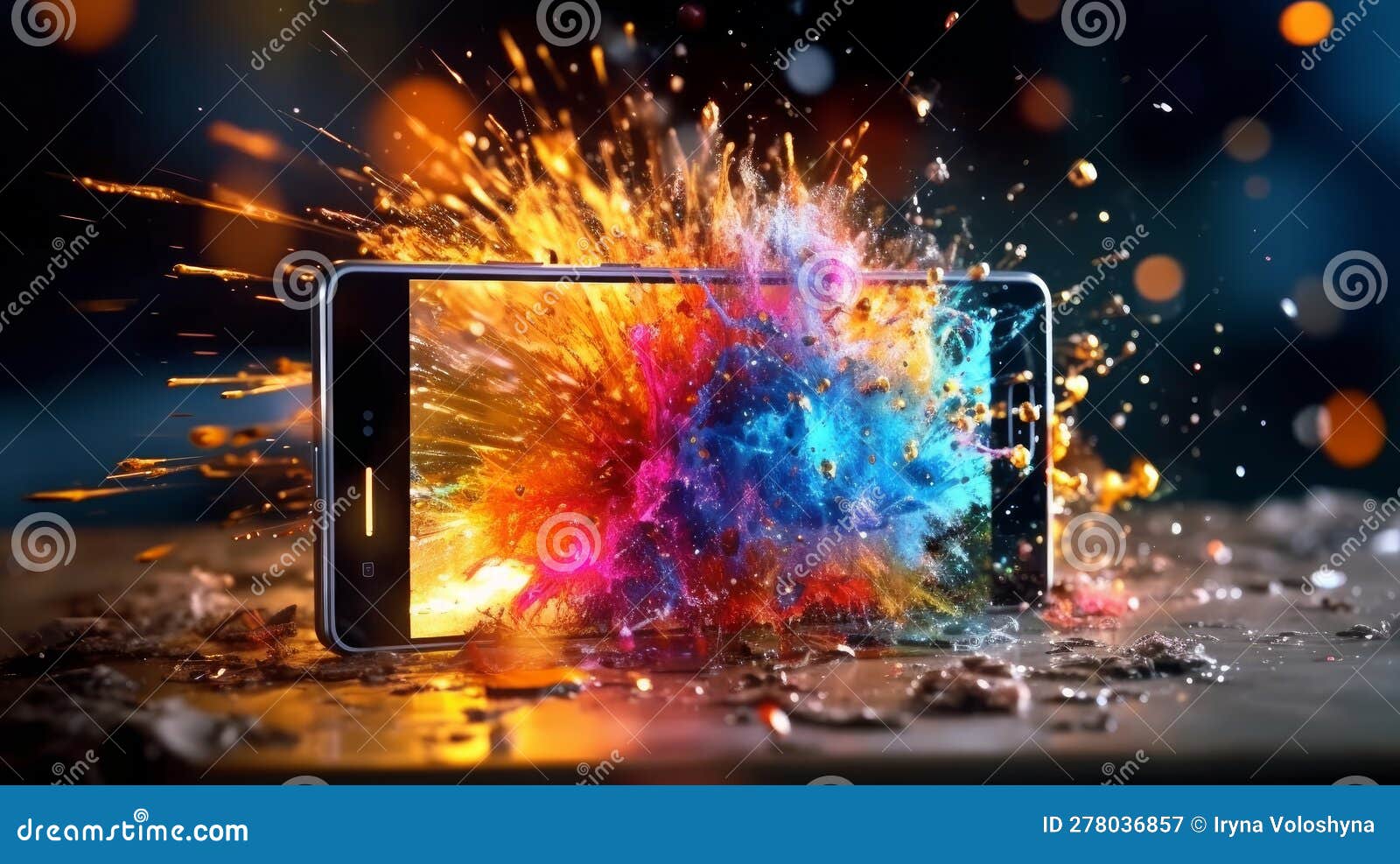 VE Photoshoot of Exploding Smartphone with Sony A9 Stock Illustration ...