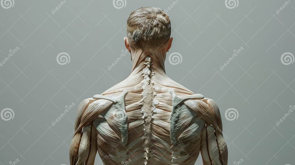 Capturing Musculoskeletal Challenges Detailed Back View Emphasizing ...