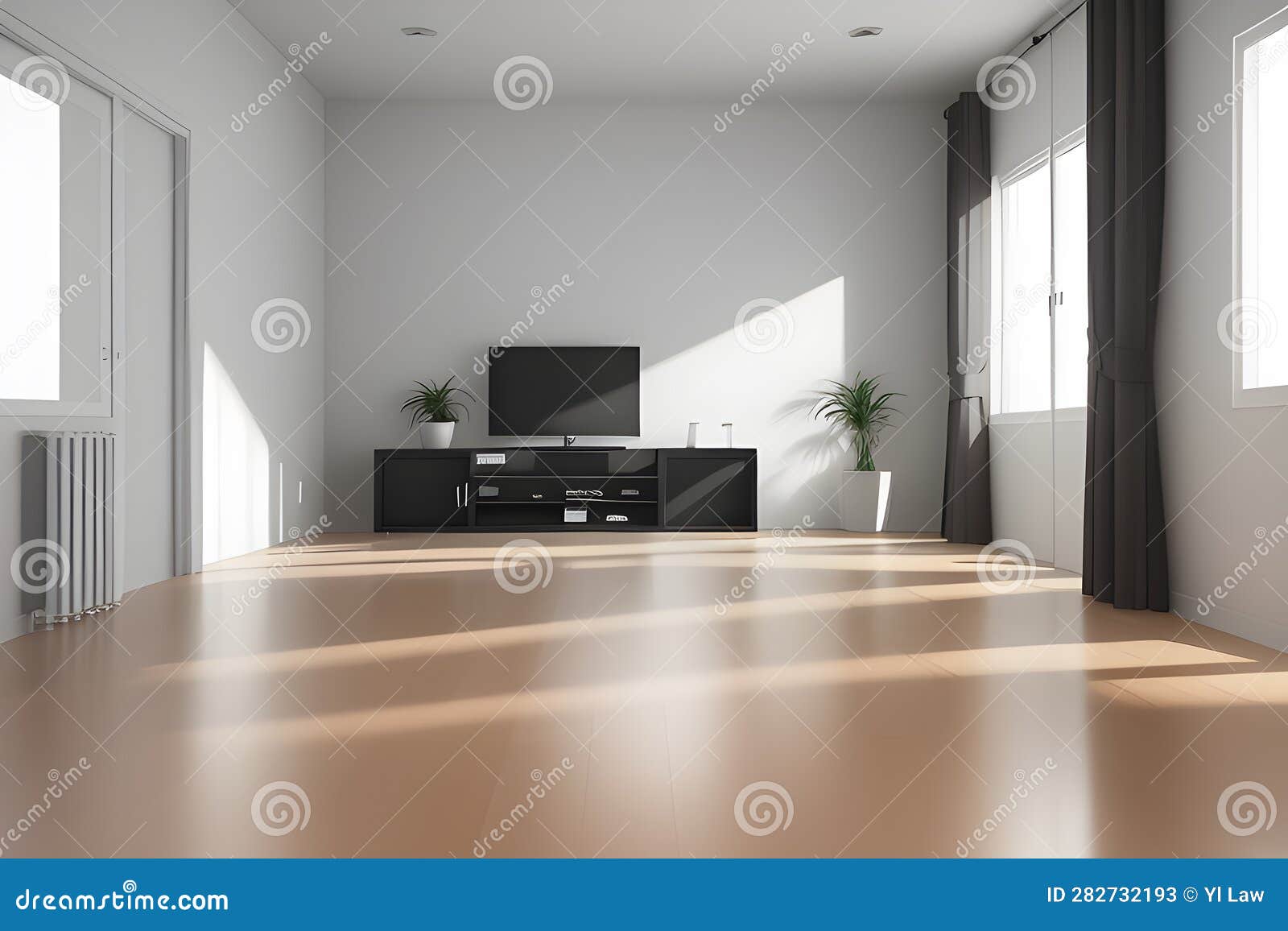 Capturing Room Interior Design with Fishbone Flooring Transformed Stock ...