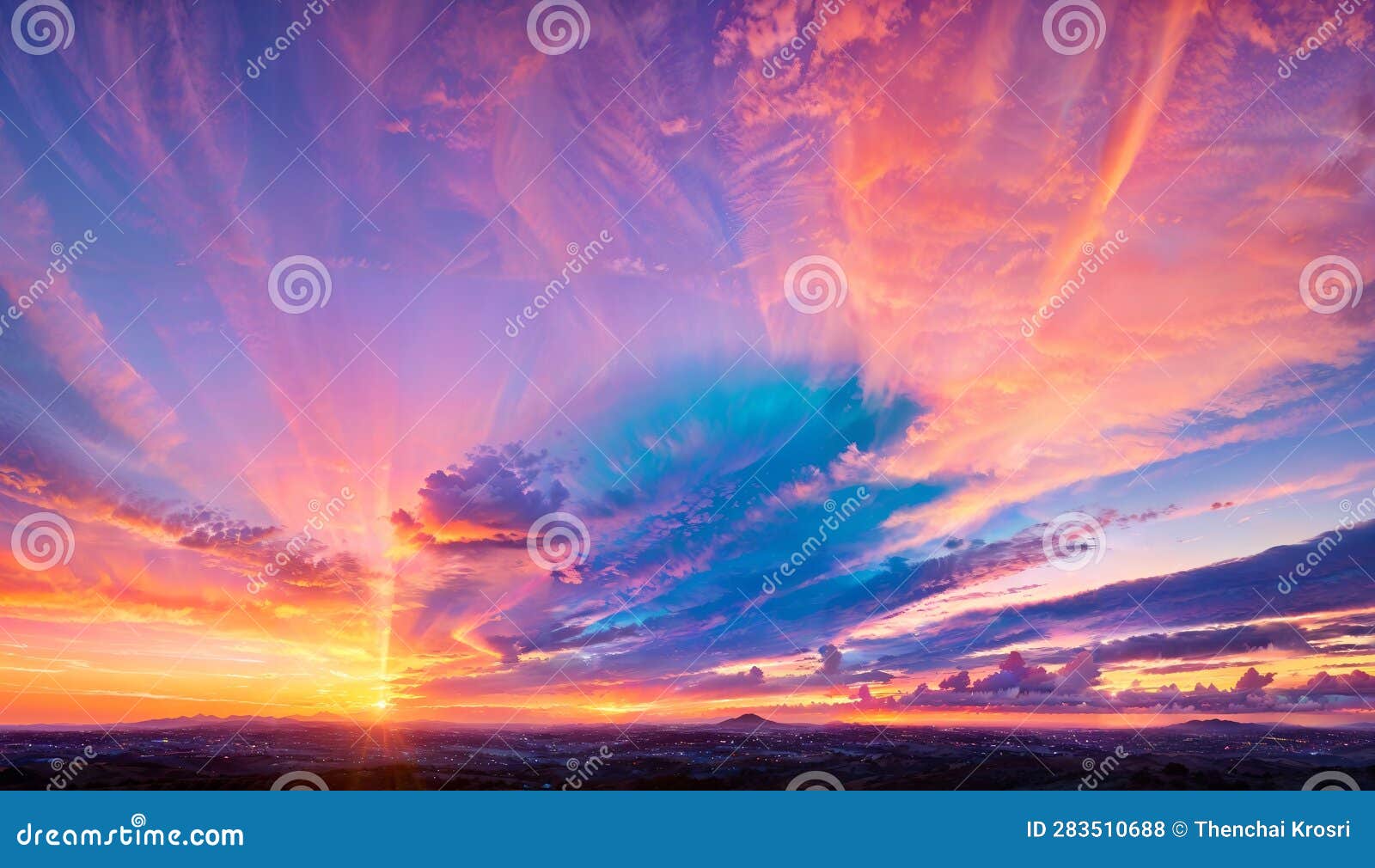 Capturing the Utterly Spectacular Sunset with Colourful Clouds and an ...