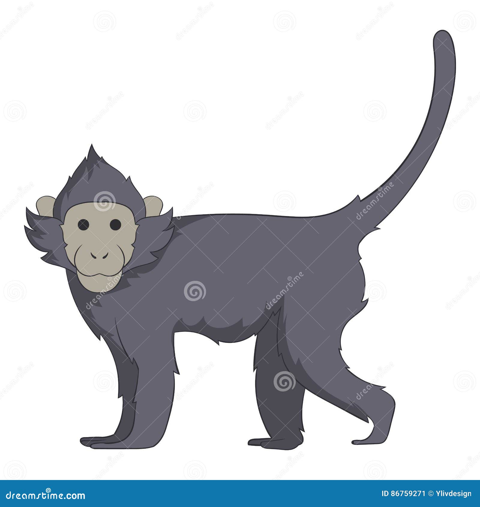 Cartoon Capuchin Playful Monkey In White Shirt And Yellow Jacket Stock ...