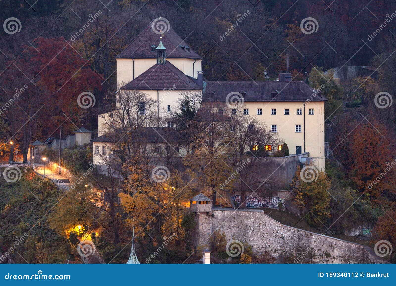 Capuchin Monastery in Salzburg Stock Photo - Image of street, landmark ...