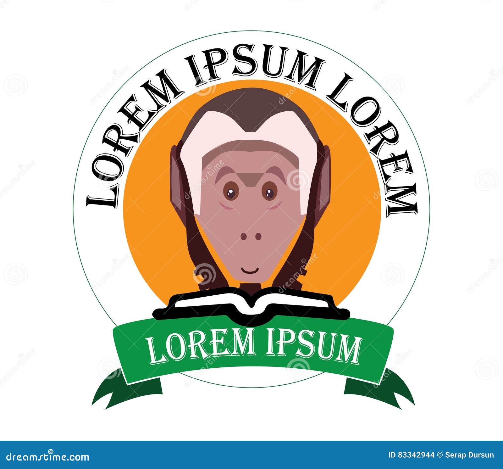 Capuchin monkey stock vector. Illustration of emblem - 83342944