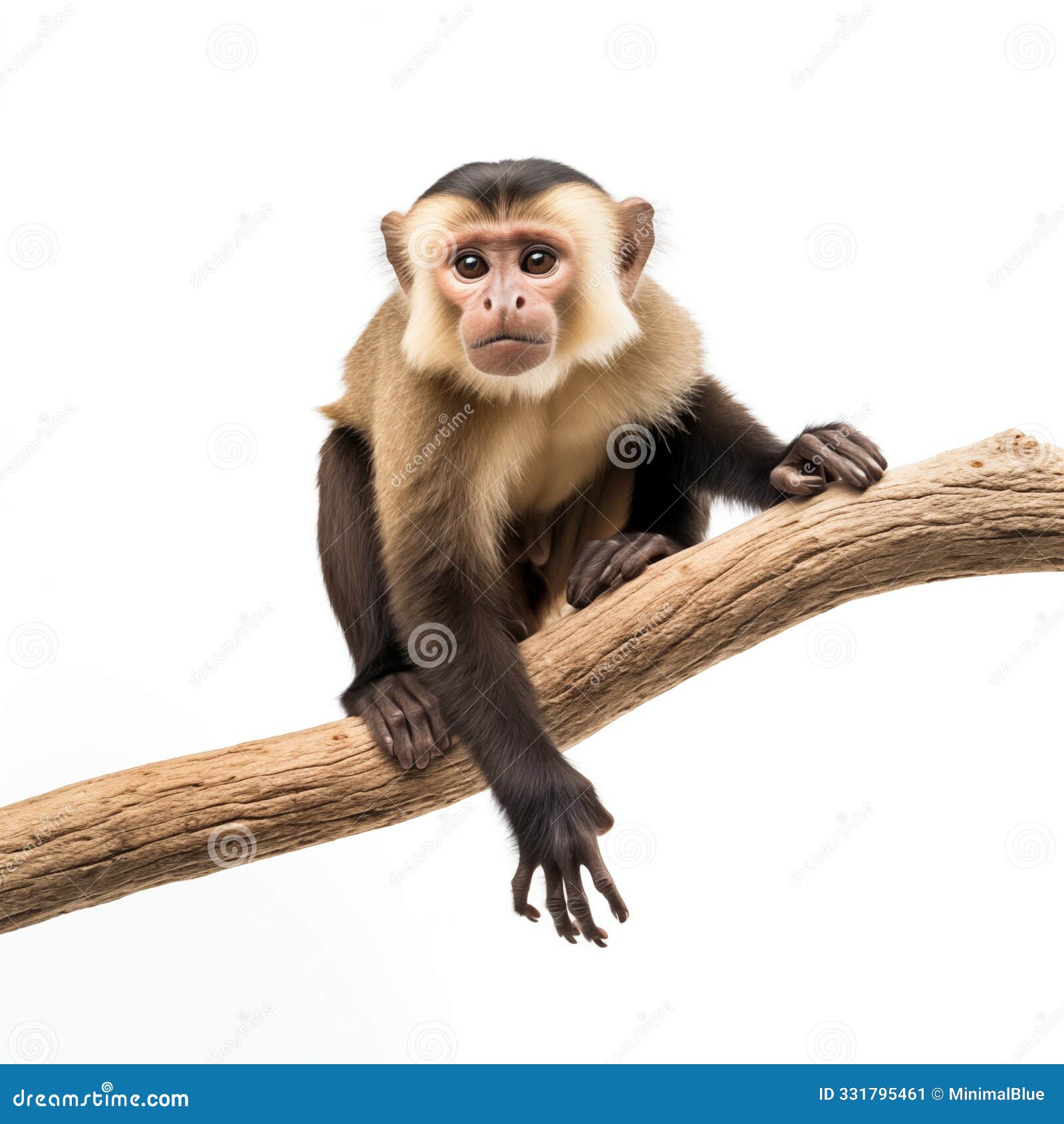 Capuchin Monkey In A Beautiful Sunlit Forest With Golden Light Rays ...