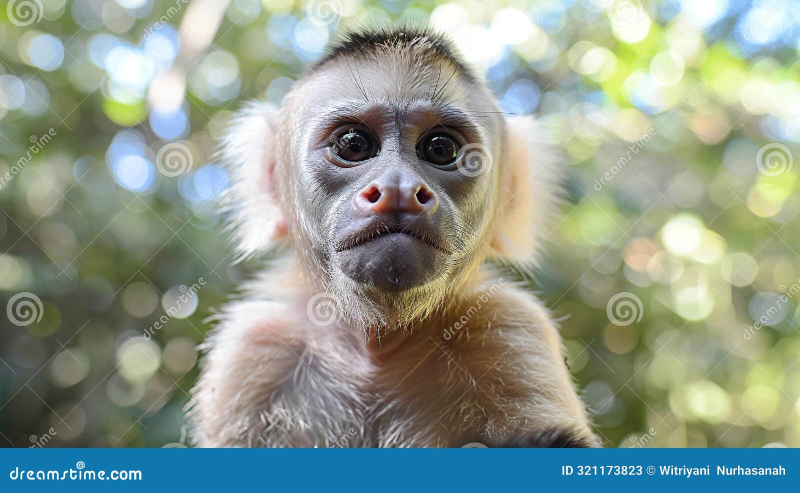 Baby Capuchin Monkey Face Sticker On Isolated Tansparent Background ...