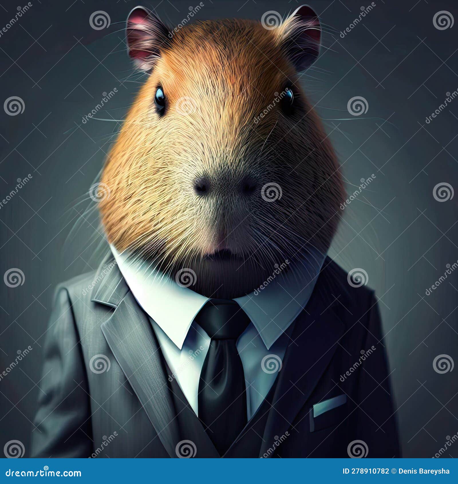 Capybara in a Business Suit Generated AI Stock Illustration ...
