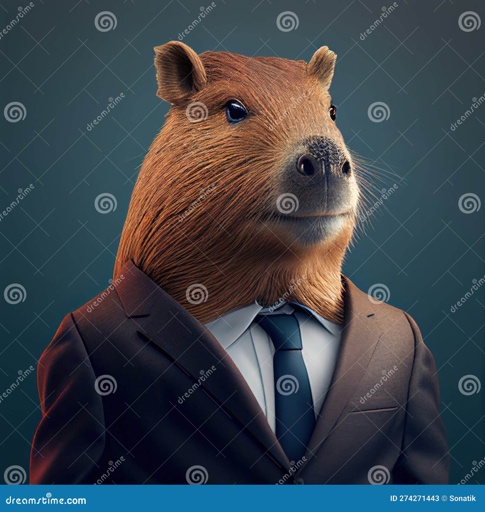 Capybara In Classic Suit By Generative AI Stock Image | CartoonDealer ...