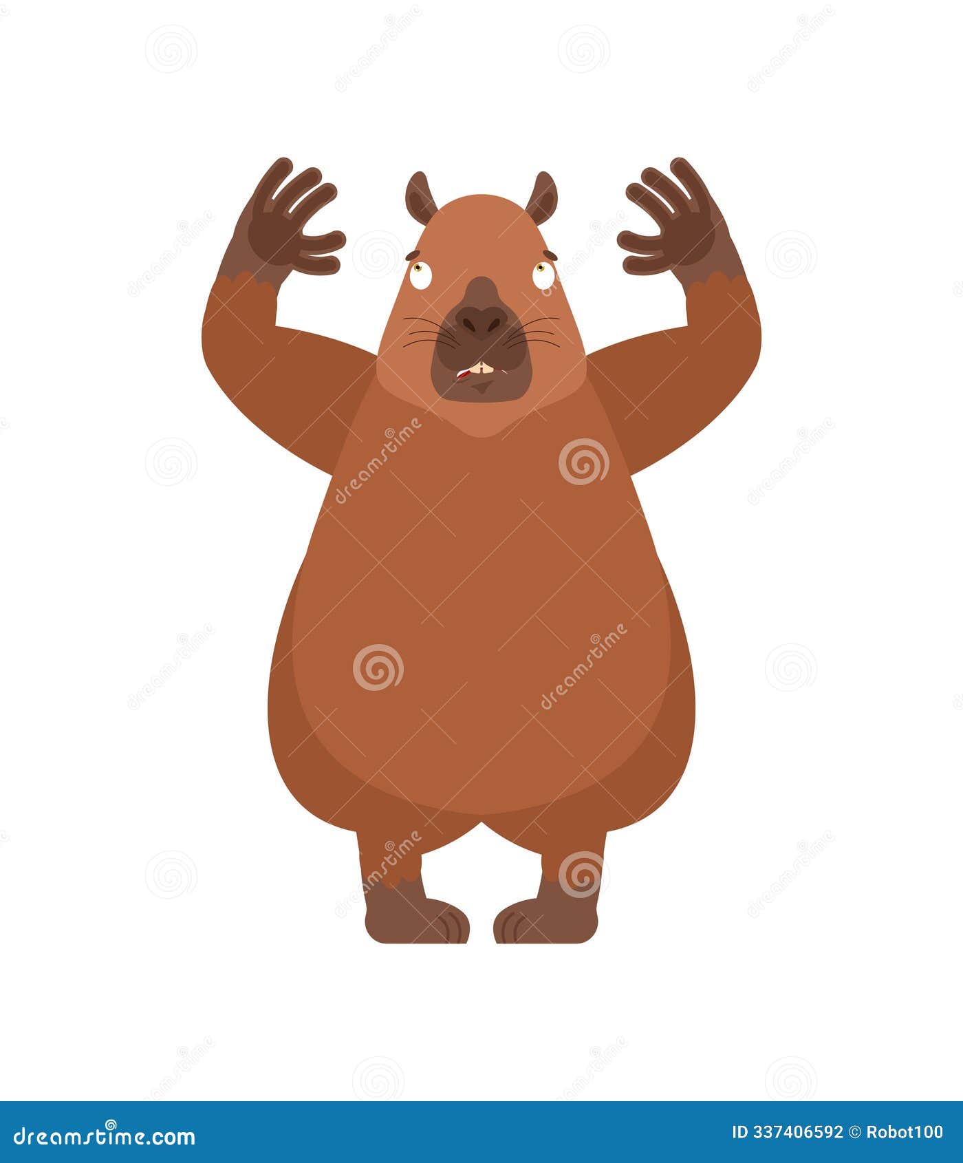 Capybara Sad. Rodent Sorrowful And Dull Cartoon Vector | CartoonDealer ...