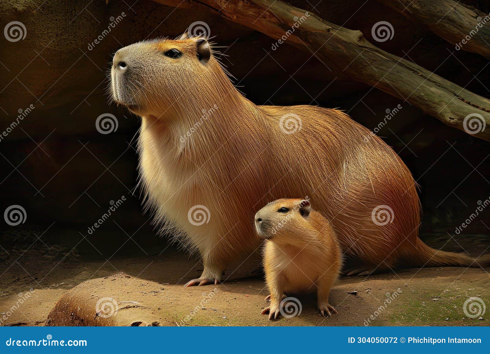 A Capybara among Crocodiles in the River.AI Generative Stock Photo ...