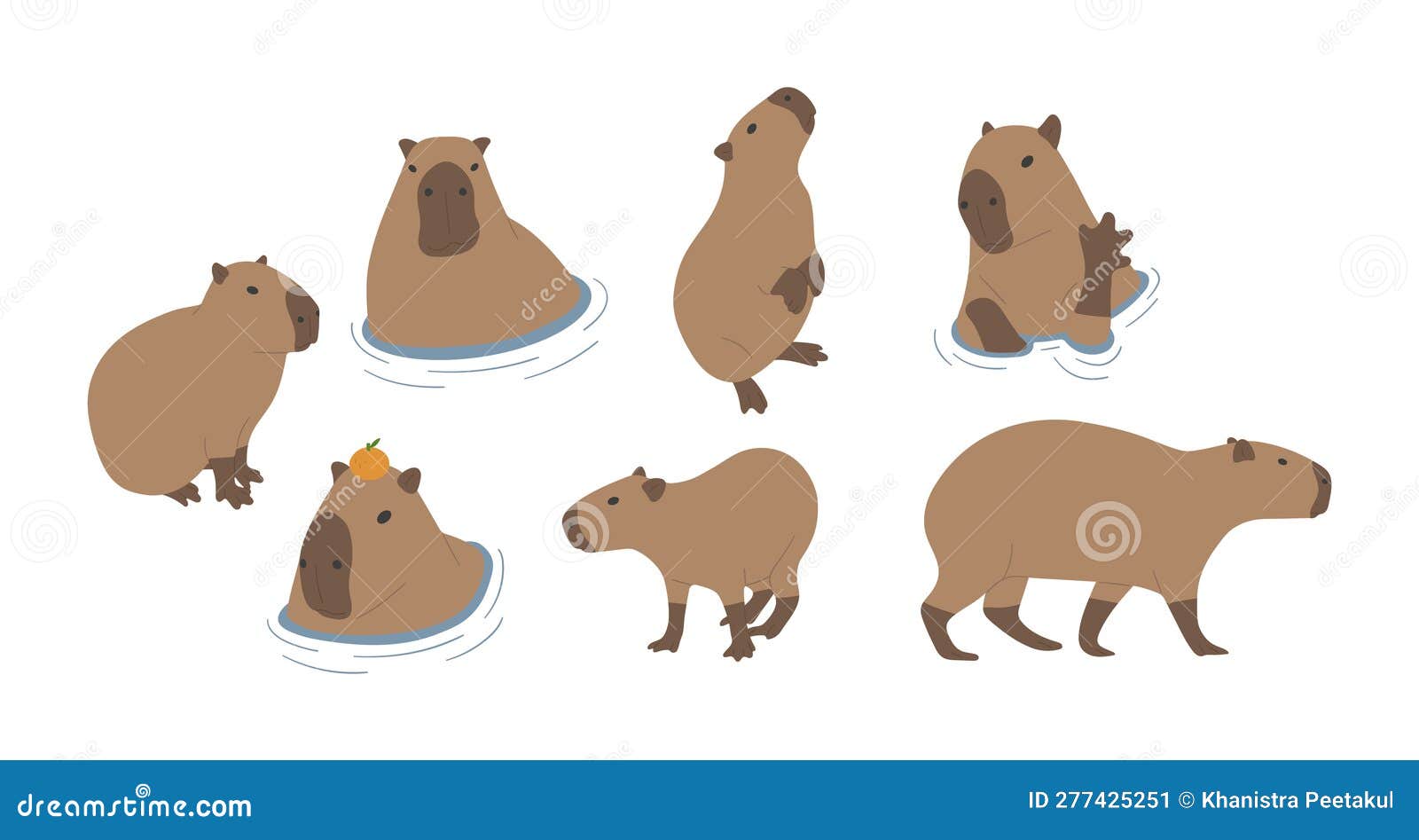 Capybara Cute Cartoon Poses Vector Illustration Set 1 | CartoonDealer ... Capybara Cute Cartoon Poses Vector Illustration Set 1 | CartoonDealer ...