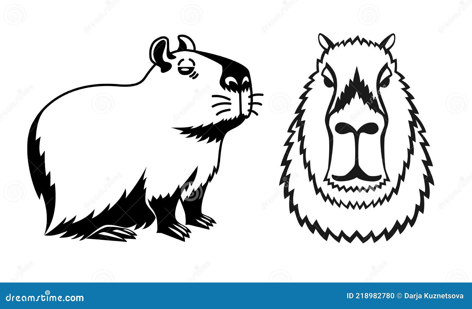 Capybara Hand Drawn Isolated on White Background Stock Vector ...