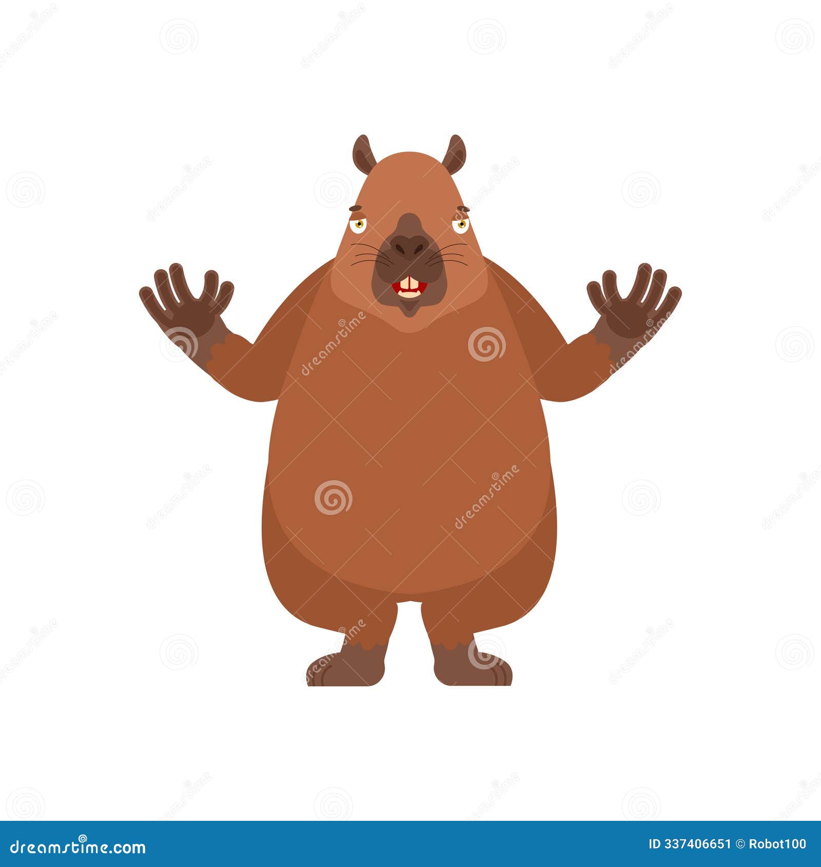 Capybara Happy. Rodent Merry and Joyful Stock Vector - Illustration of ...