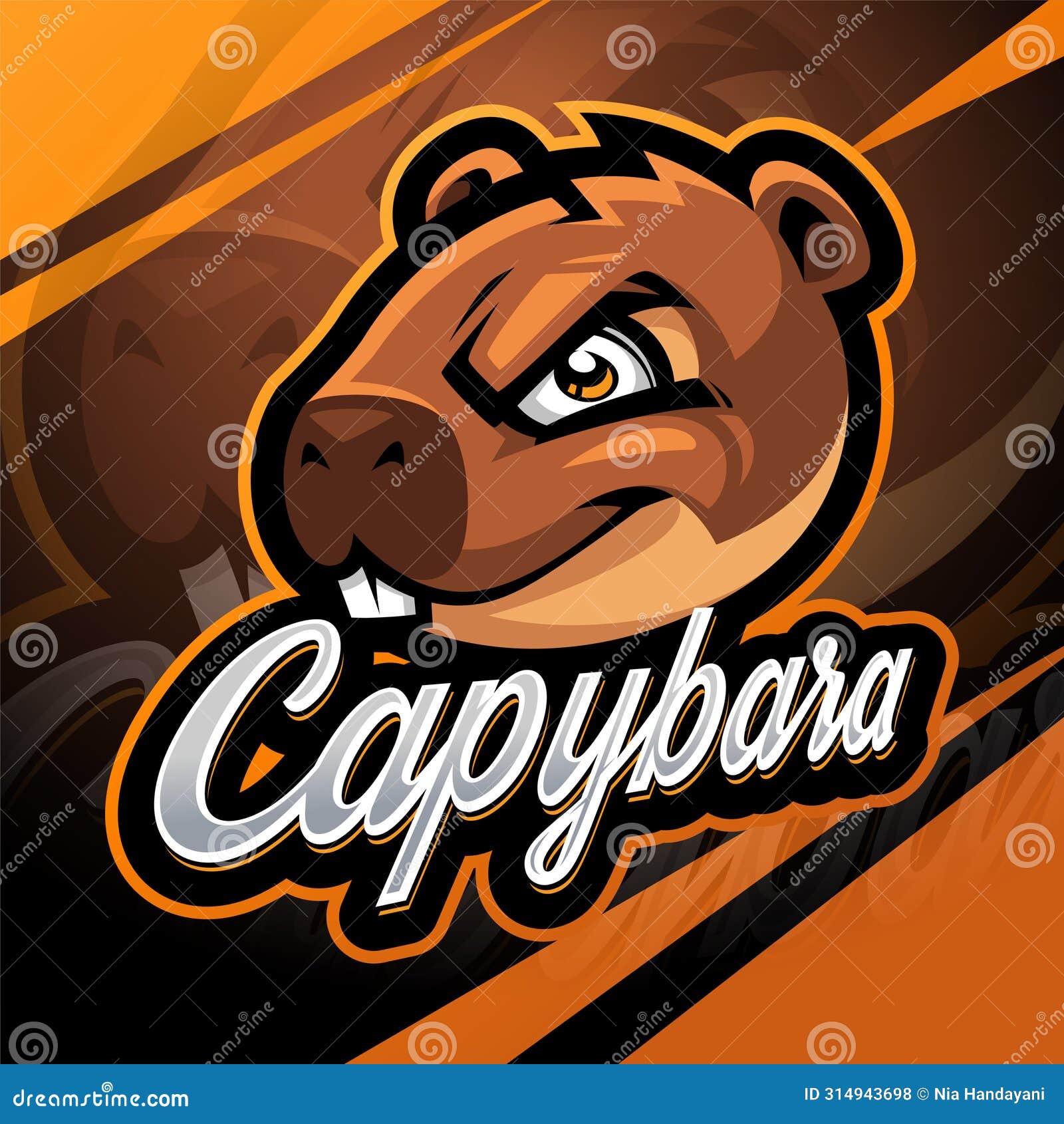 Capybara Head Contour Outline Line Icon Black Color Vector Illustration ...