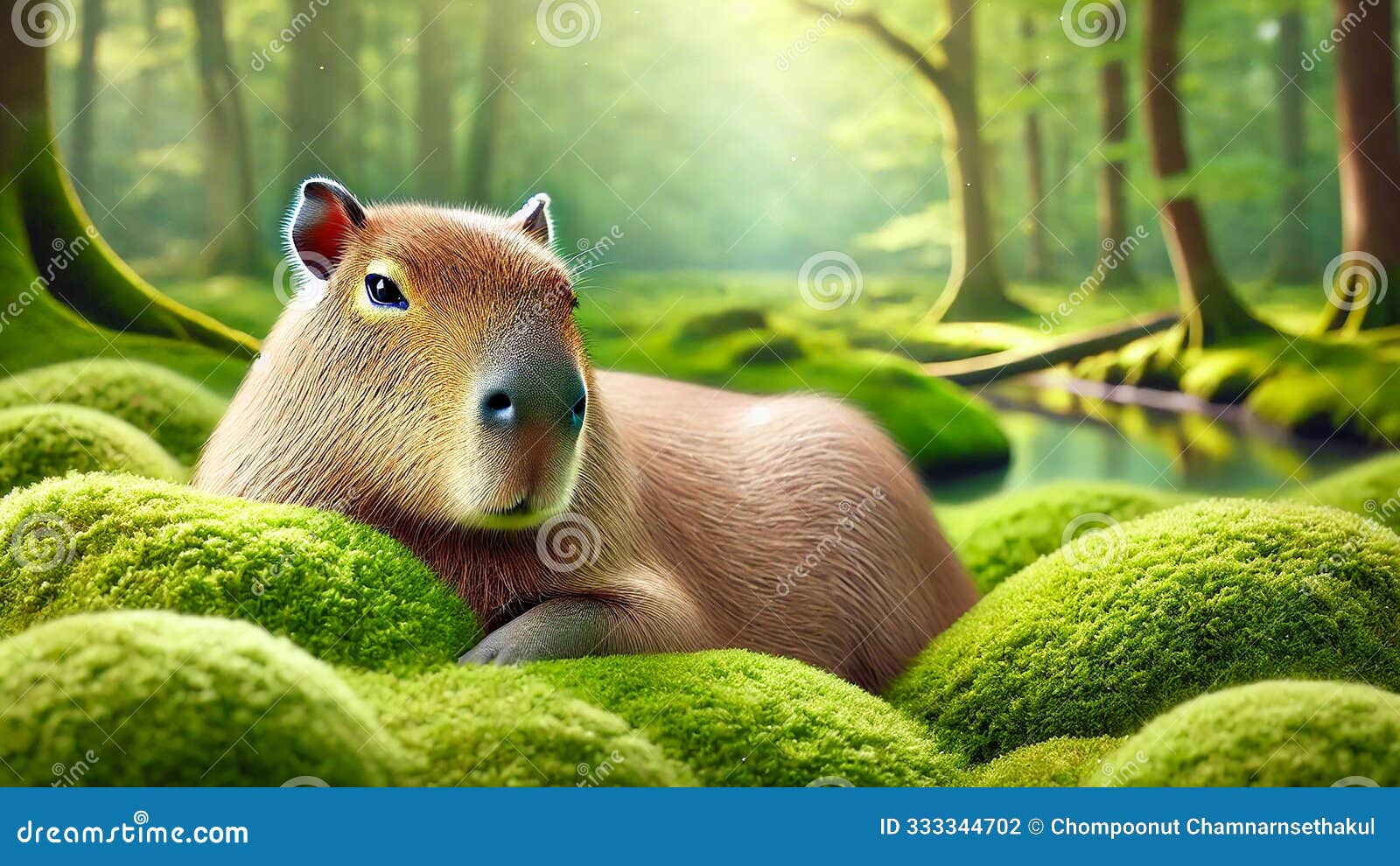 Capybara Is Lying Down. Cute Capybara Is Resting Cartoon Vector | CartoonDealer.com #367847073