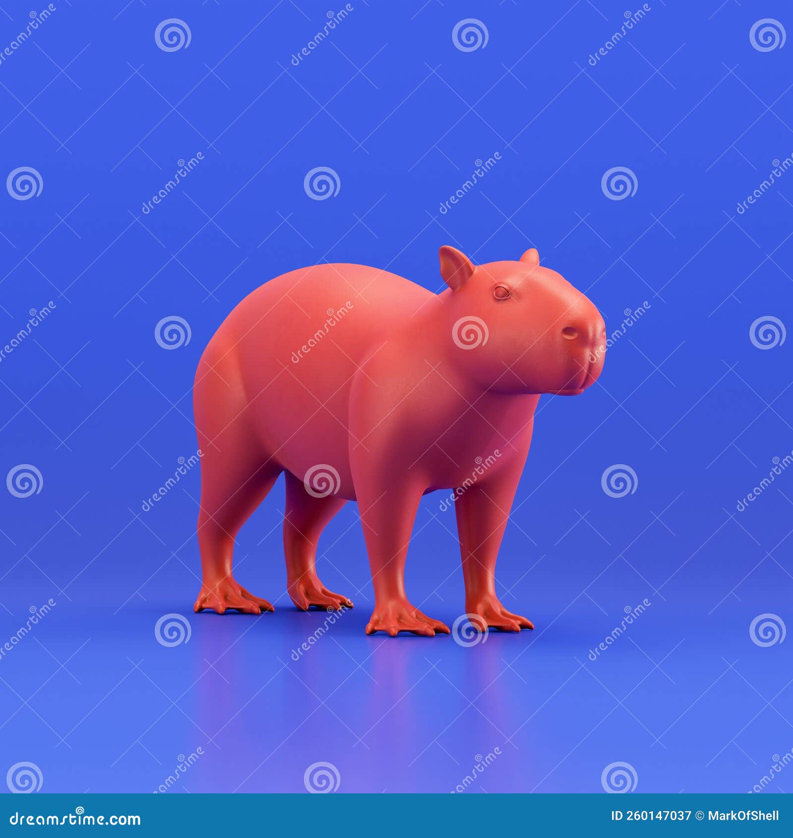 Capybara Monochrome Single Color Animal. Red Color Single Animal from ...