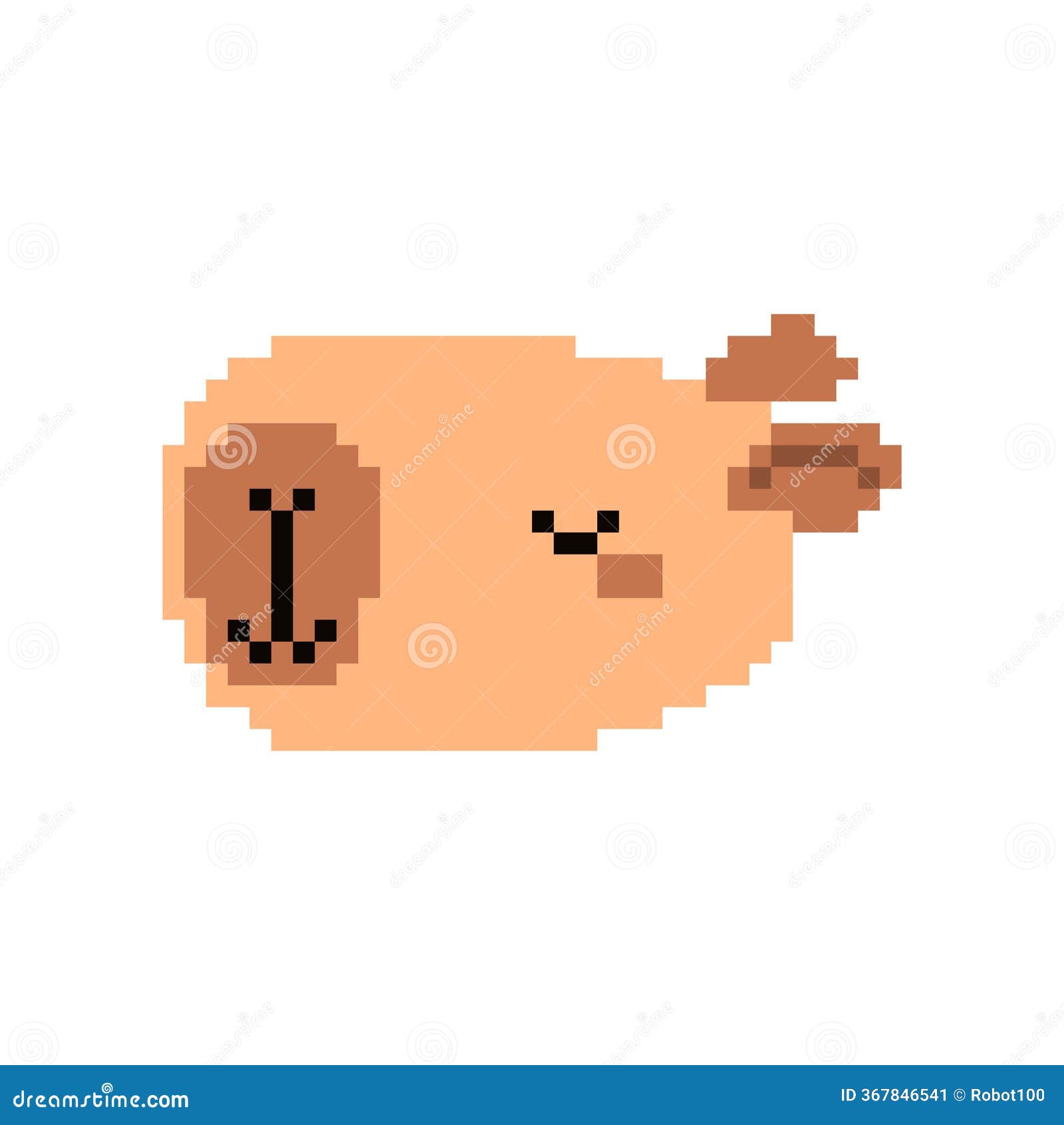 Capybara Pixel Art. 8 Bit Capybara Face Vector Illustration ...