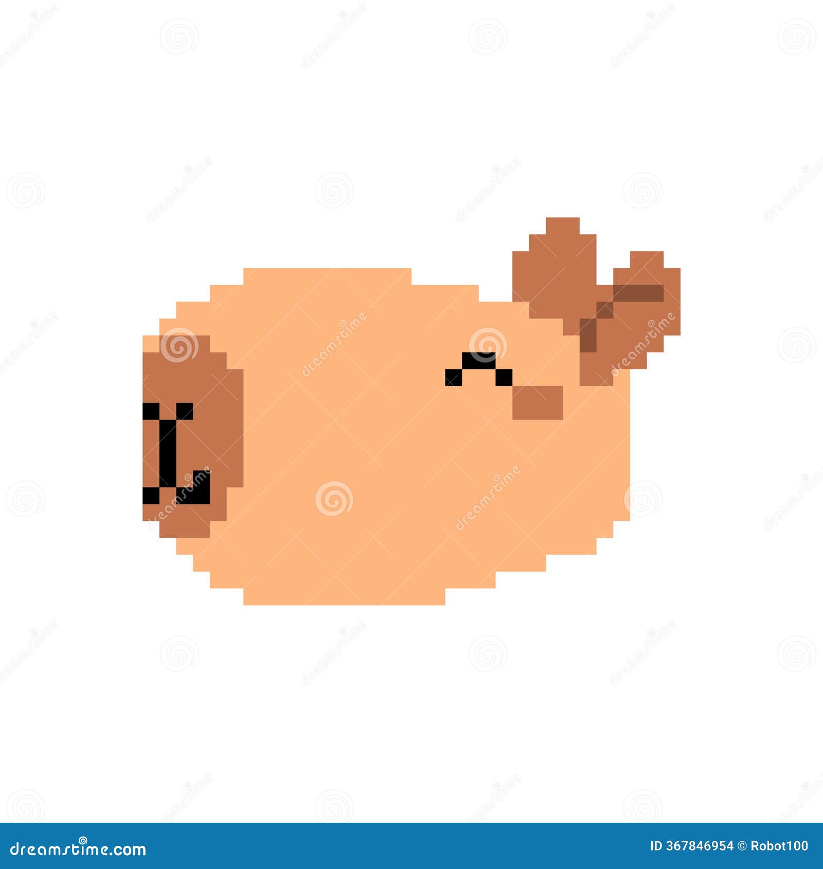 Capybara Pixel Art. 8 Bit Capybara Face Vector Illustration ...