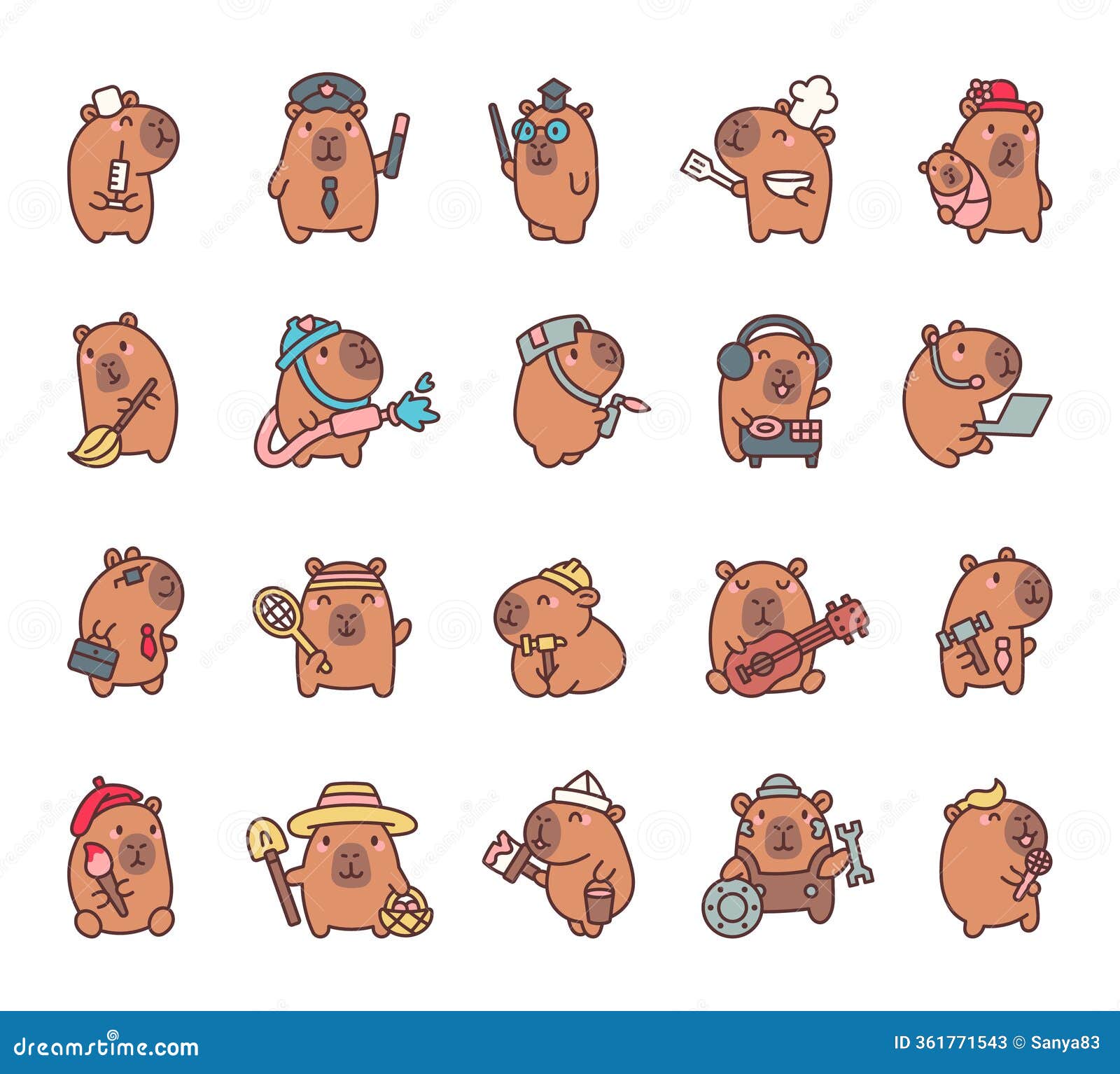Capybara Firefighter In Front Of Tiny House Stock Photo | CartoonDealer ...