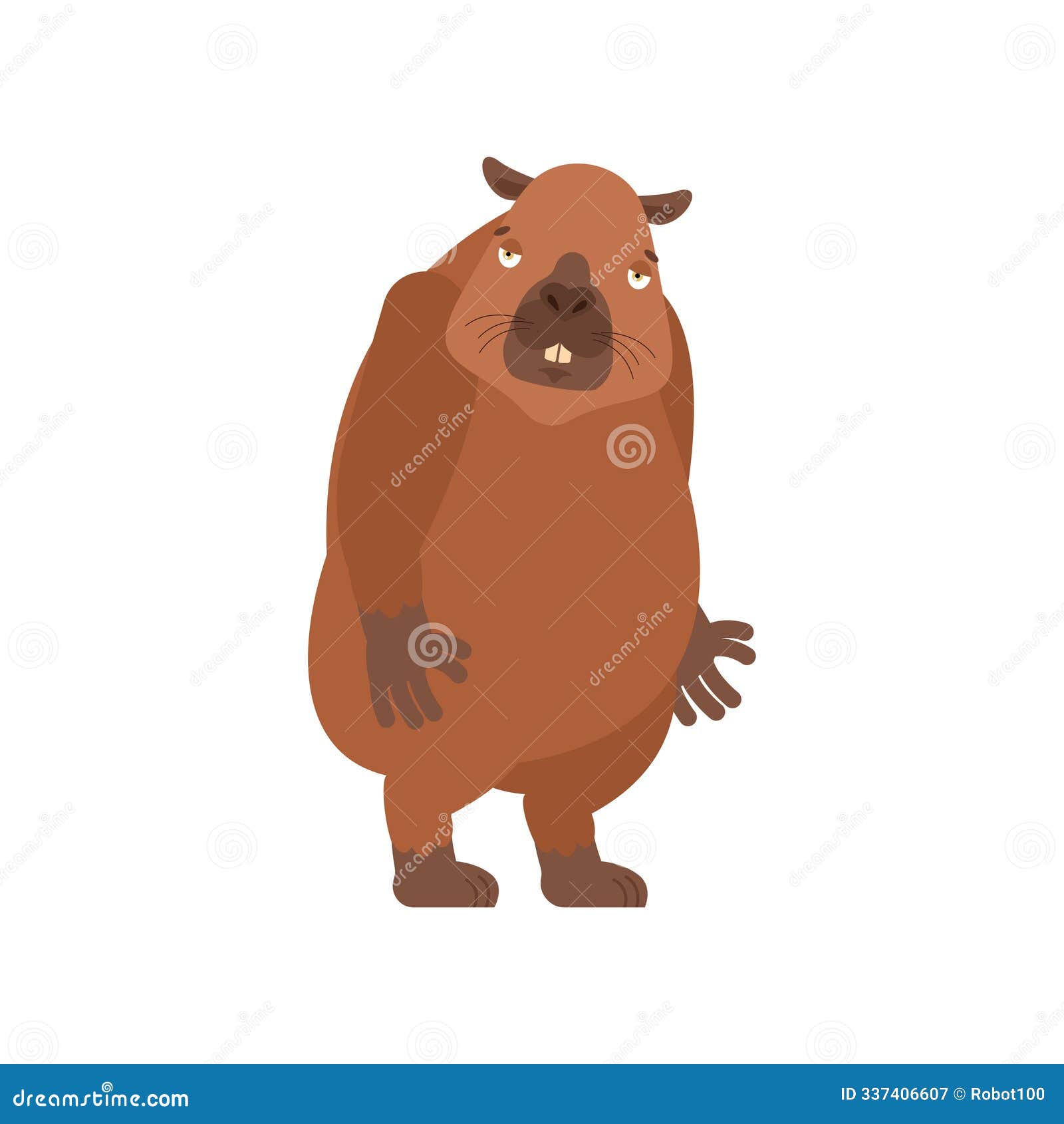 Capybara Sad Emoji. Wild Animal Sorrowful. Rodent Dull. Vector ...