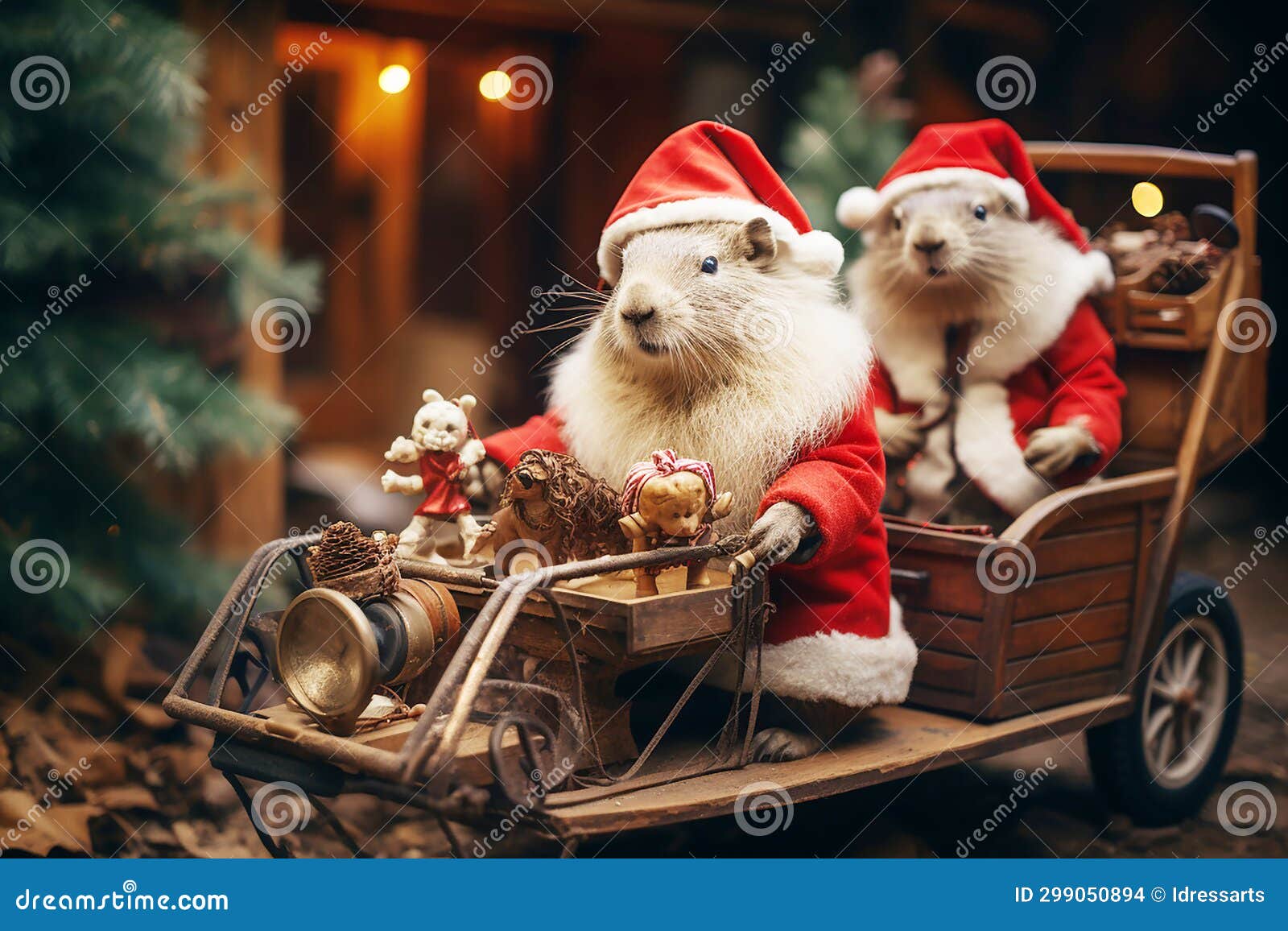 Capybara in a Santa Suit, Christmas Setting Stock Photo - Image of ...