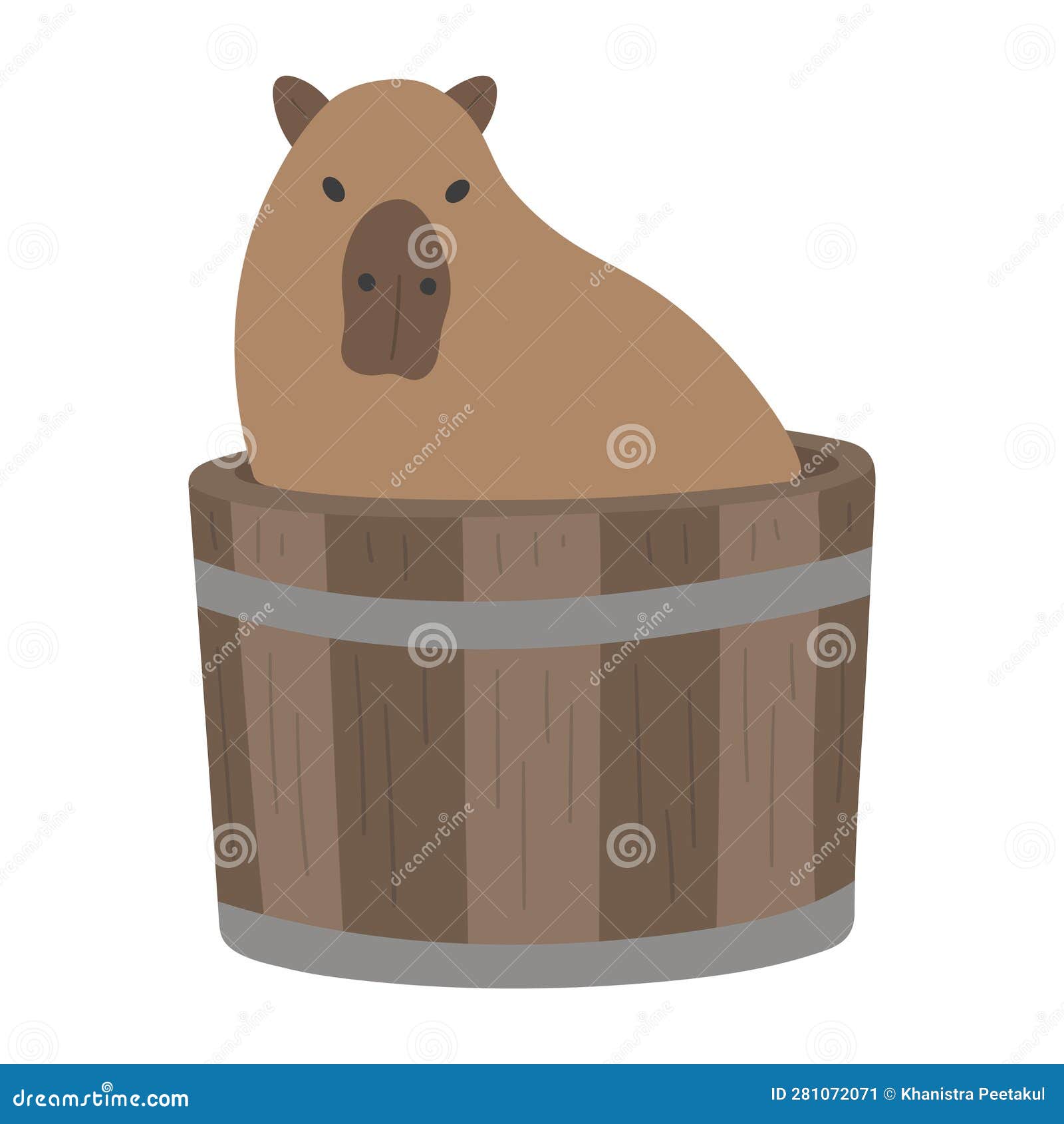 Capybara Single 35 Vector Illustration | CartoonDealer.com #281633406