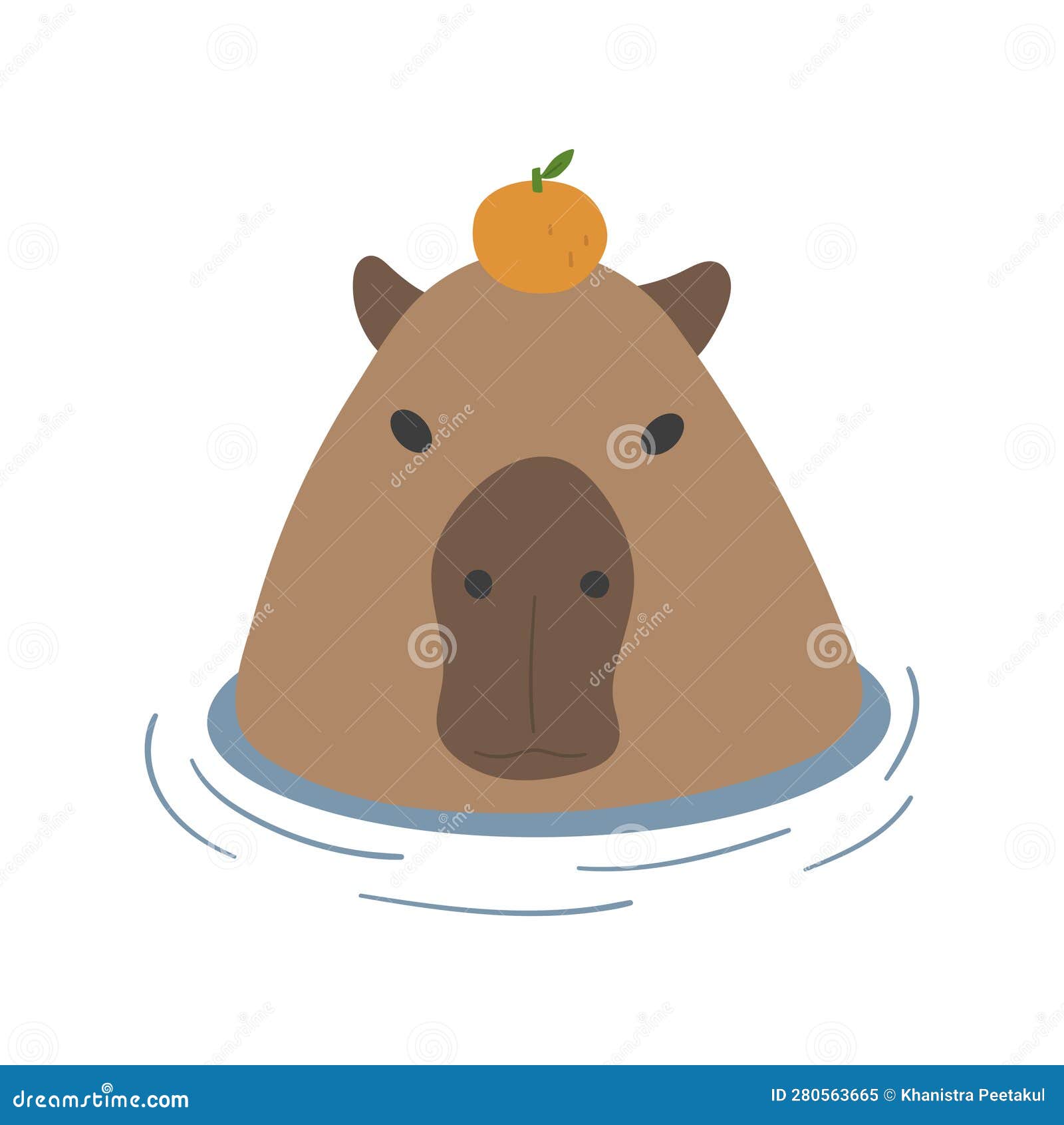 Capybara Single 18 Vector Illustration | CartoonDealer.com #281072054