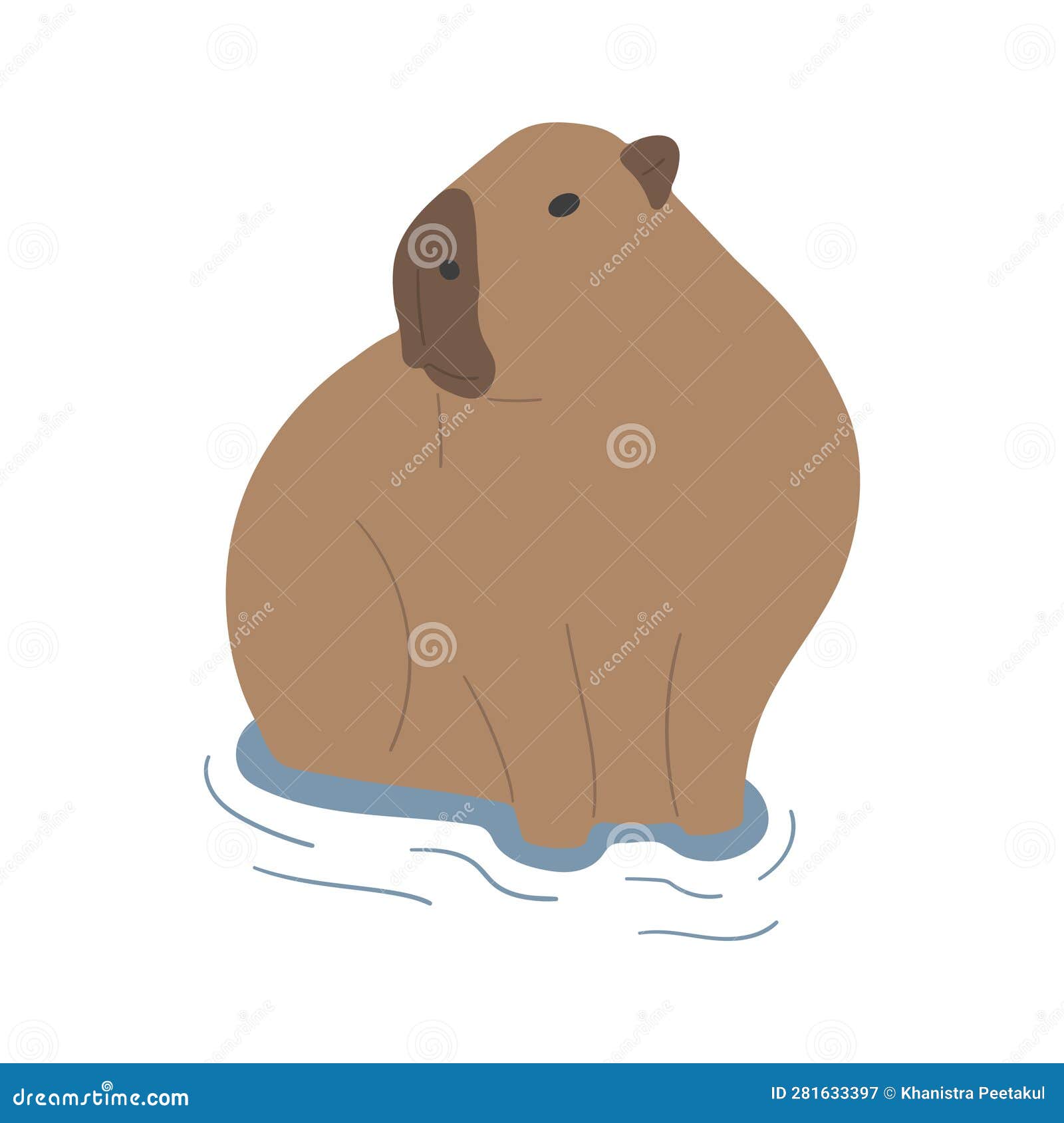Capybara Single 16 Vector Illustration | CartoonDealer.com #281072046